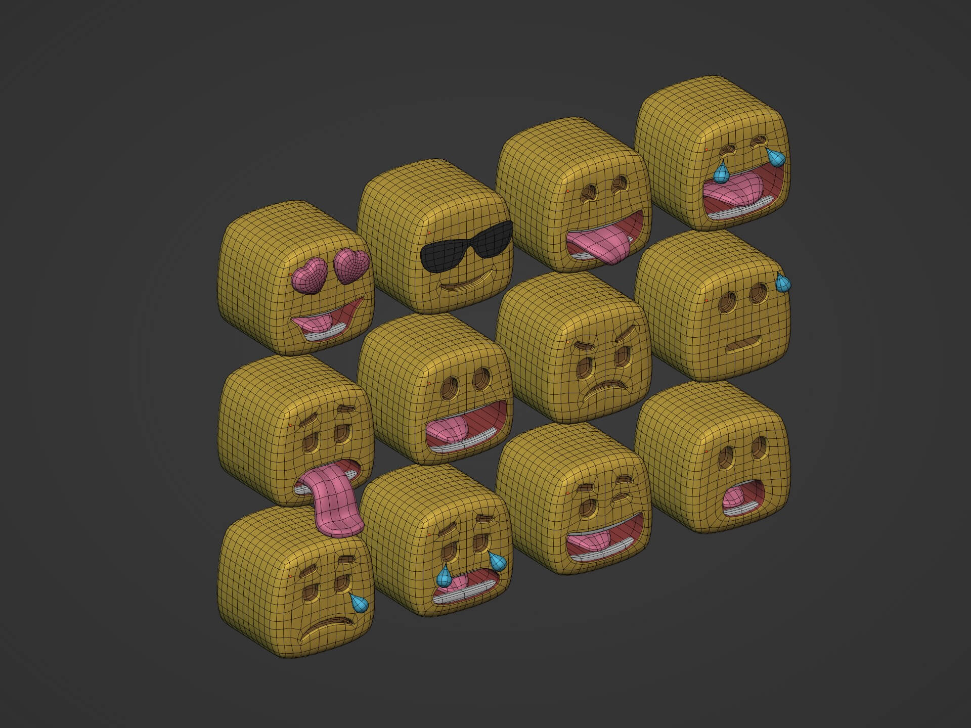 Smileys Pack - 3D Model by Ocstard