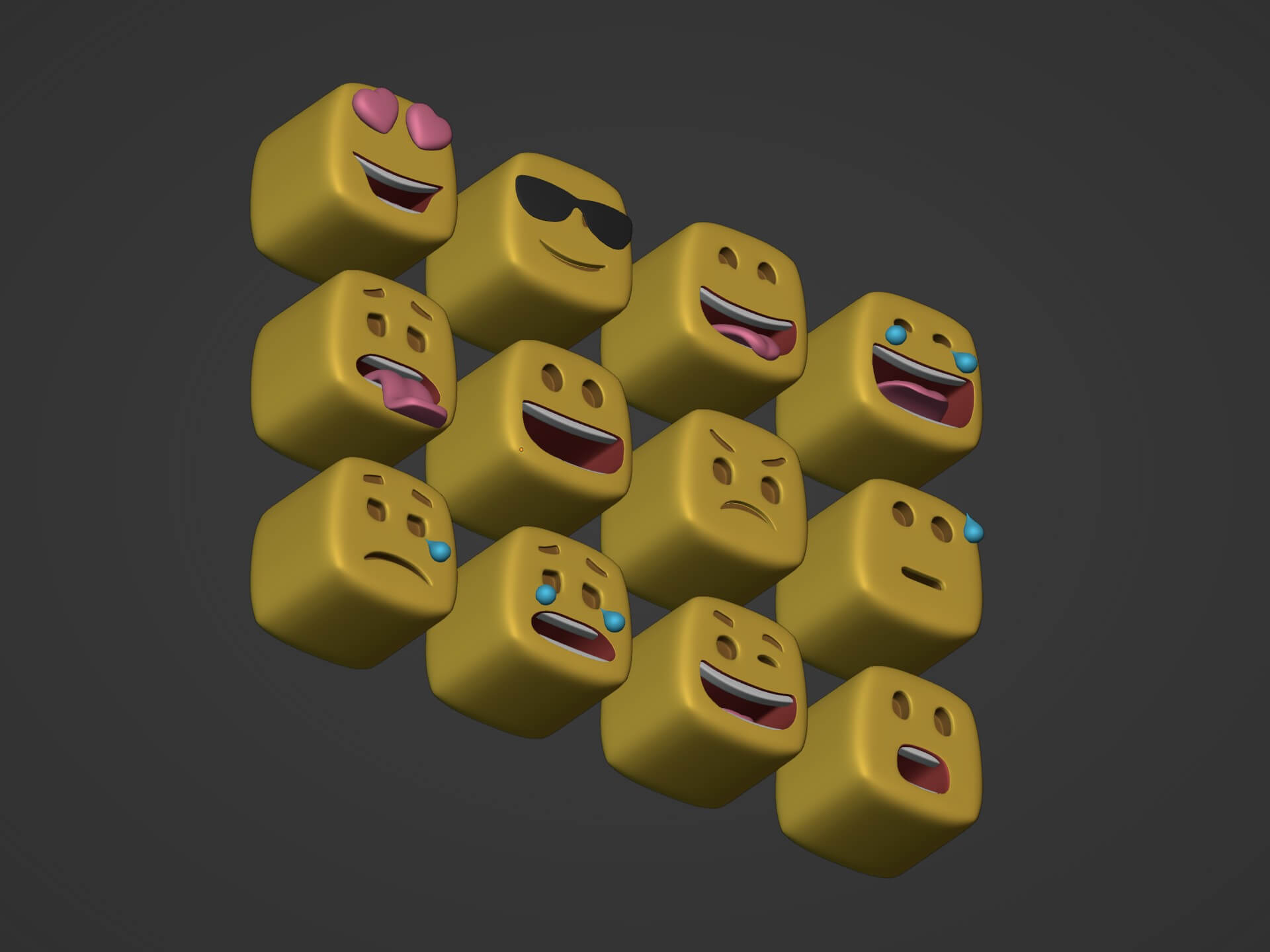 Smileys Pack - 3D Model by Ocstard