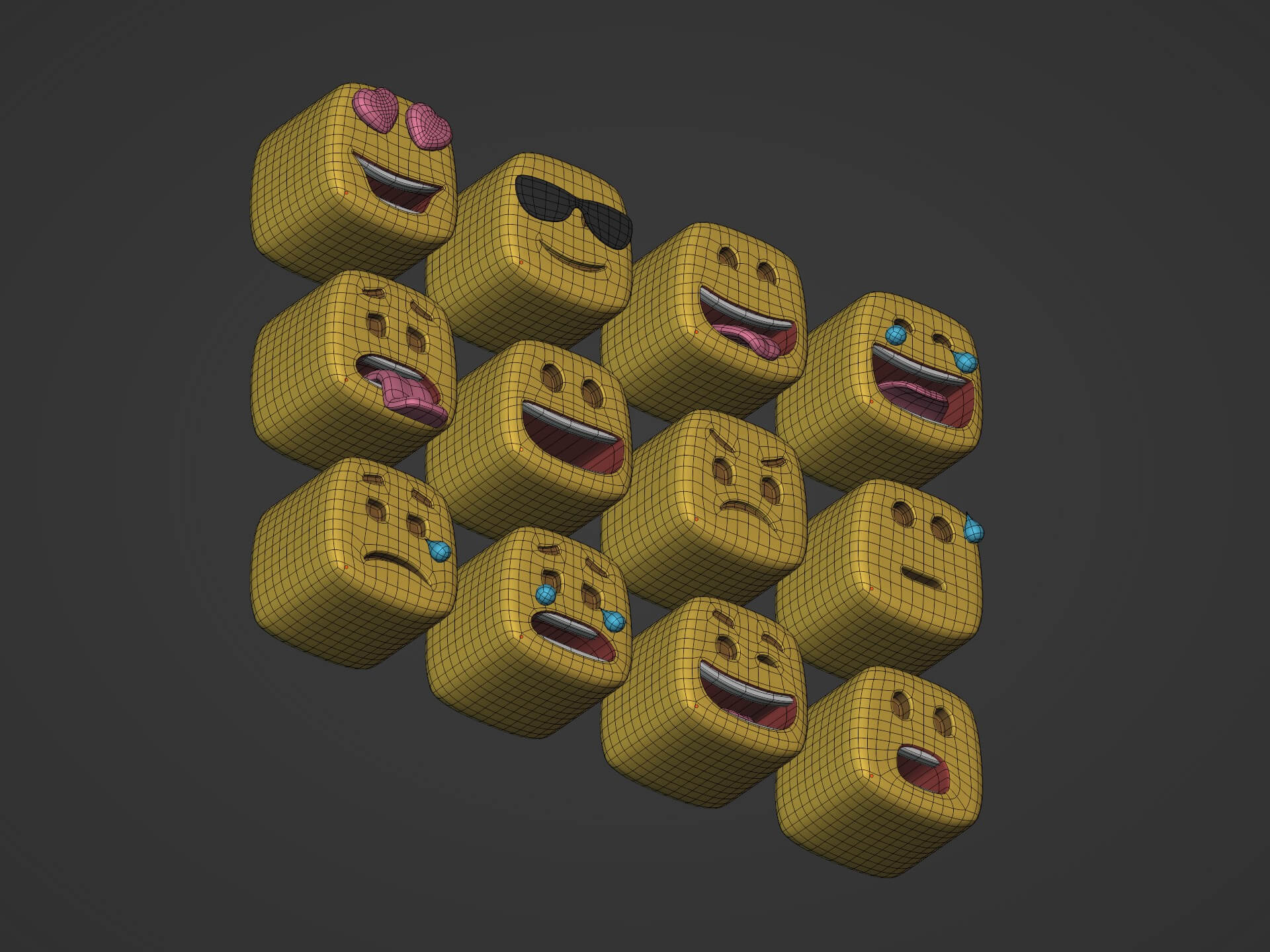 Smileys Pack - 3D Model by Ocstard