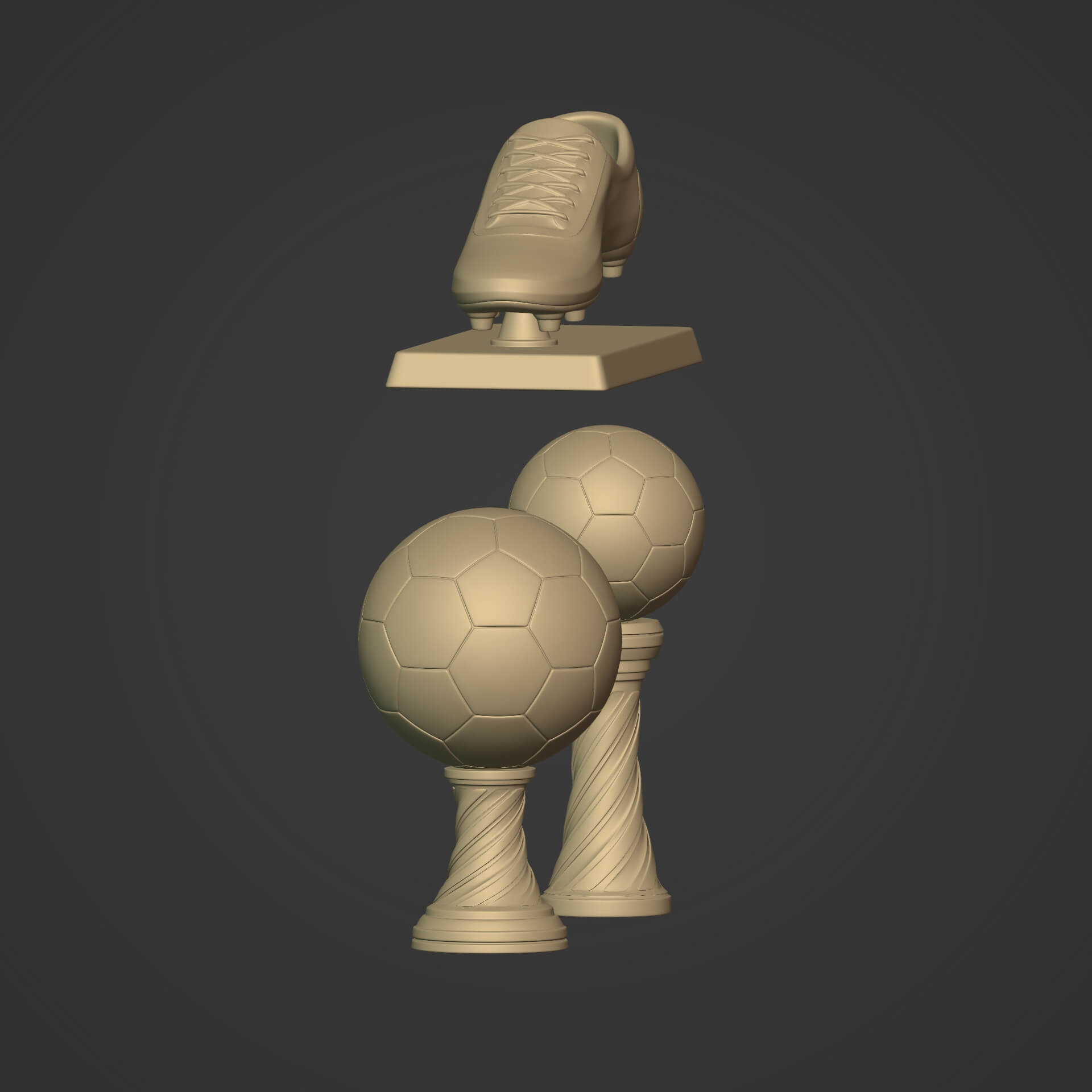 Soccer Trophies Pack - 3D Print Model by Ocstard