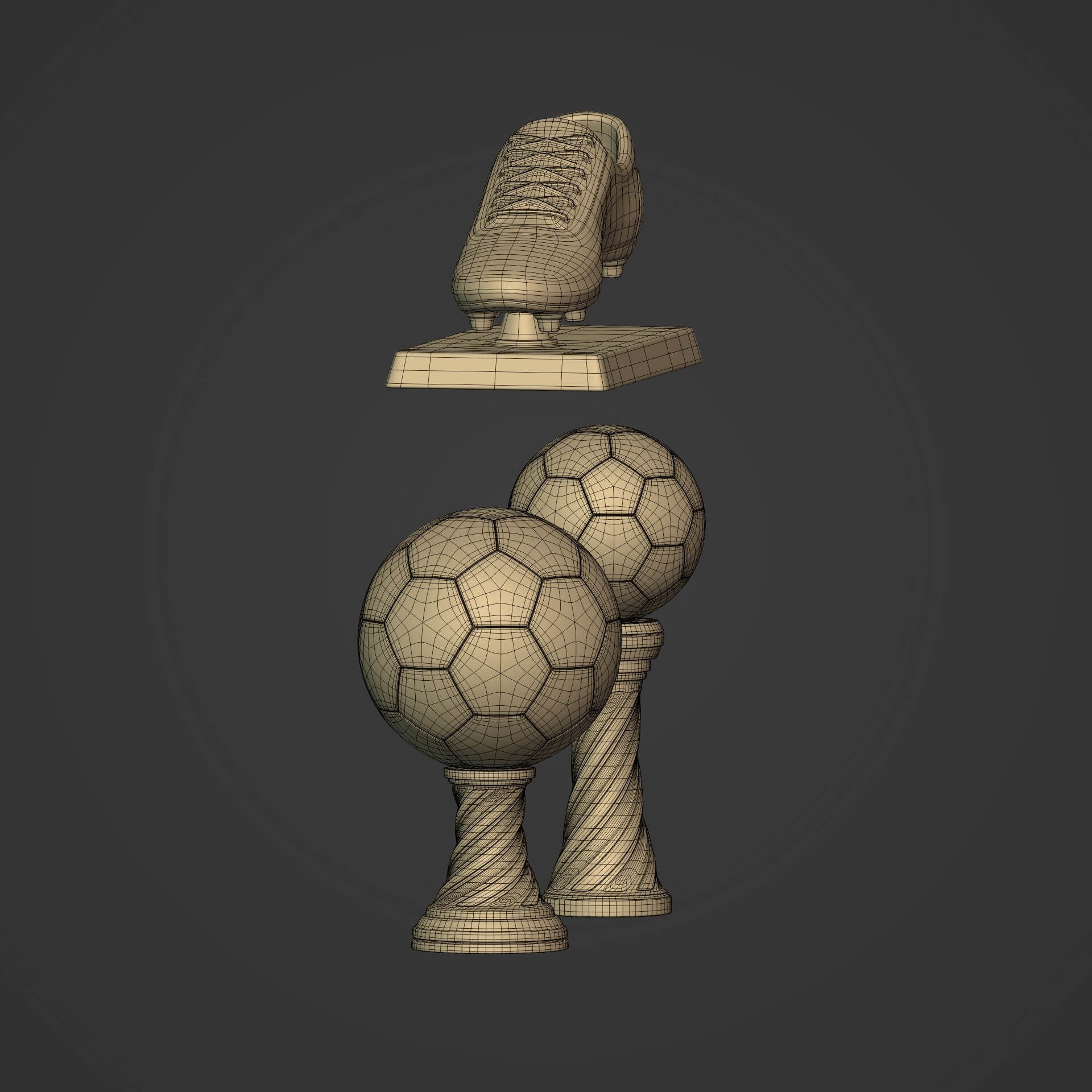 Soccer Trophies Pack - 3D Model by Ocstard