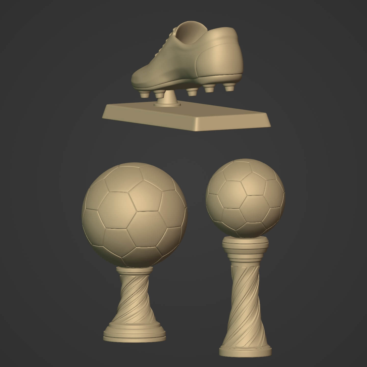 Soccer Trophies Pack - 3D Model by Ocstard