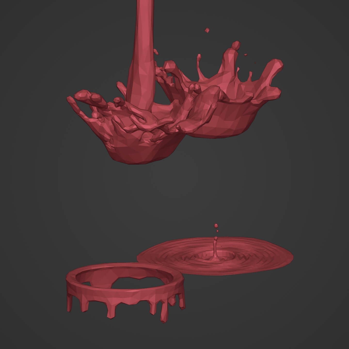 LowPoly Polygonal Splash Pack - 3D Model by Ocstard