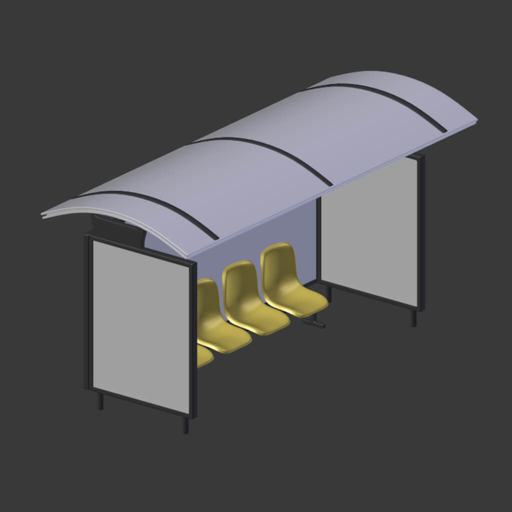 Simple Bus Stop - 3D Model by Ocstard