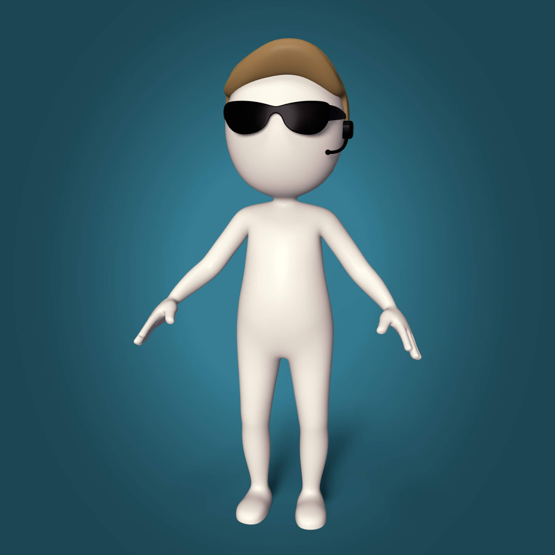 Cartoon Stickman - 3D Model by Ocstard