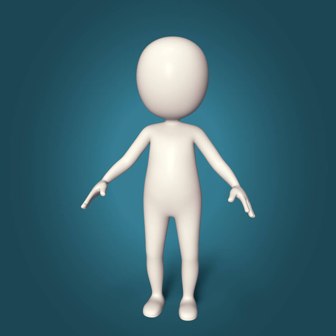 Cartoon Stickman - 3D Model by Ocstard