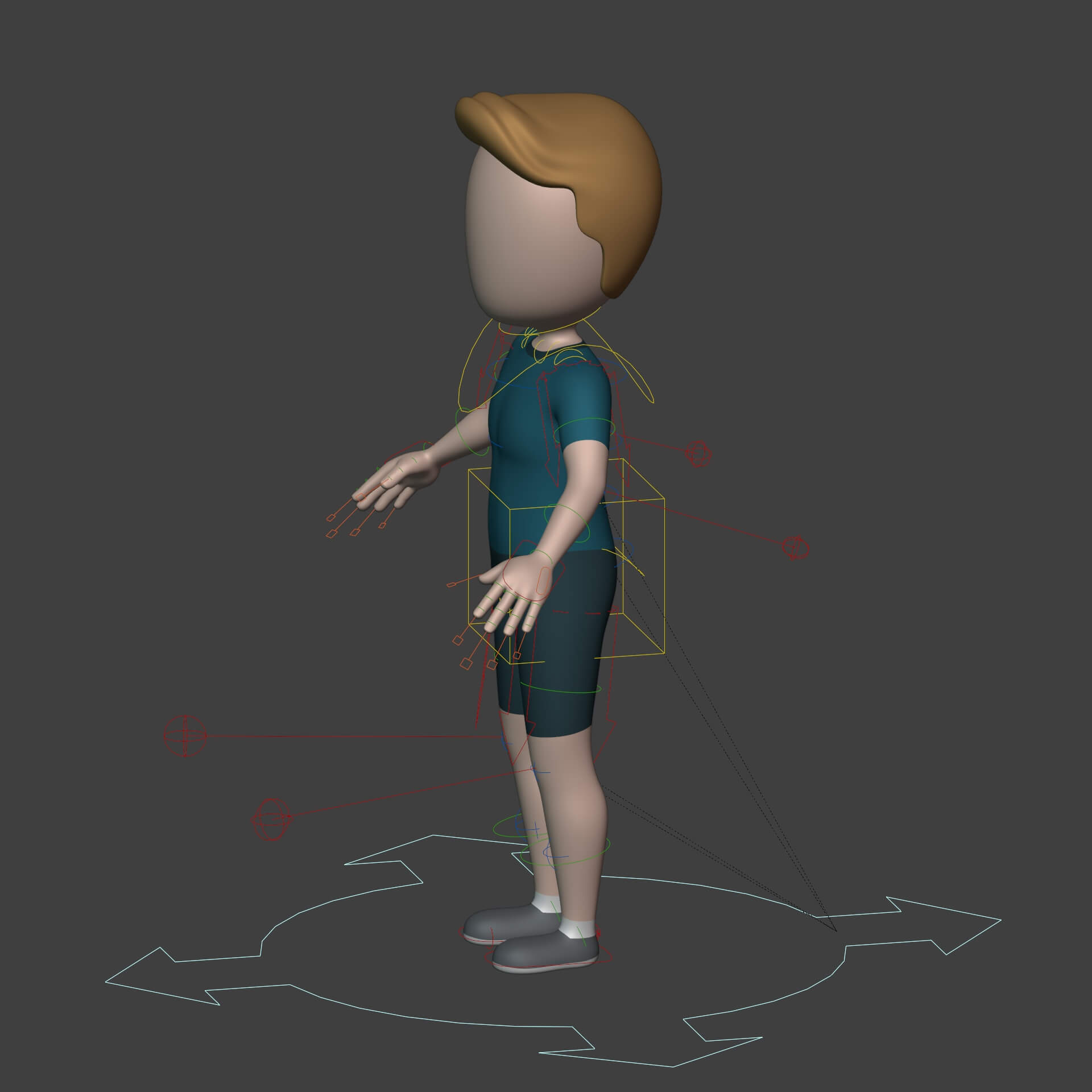 Stickman With High Quality IK and Fk Rig - 3D Model by Ocstard