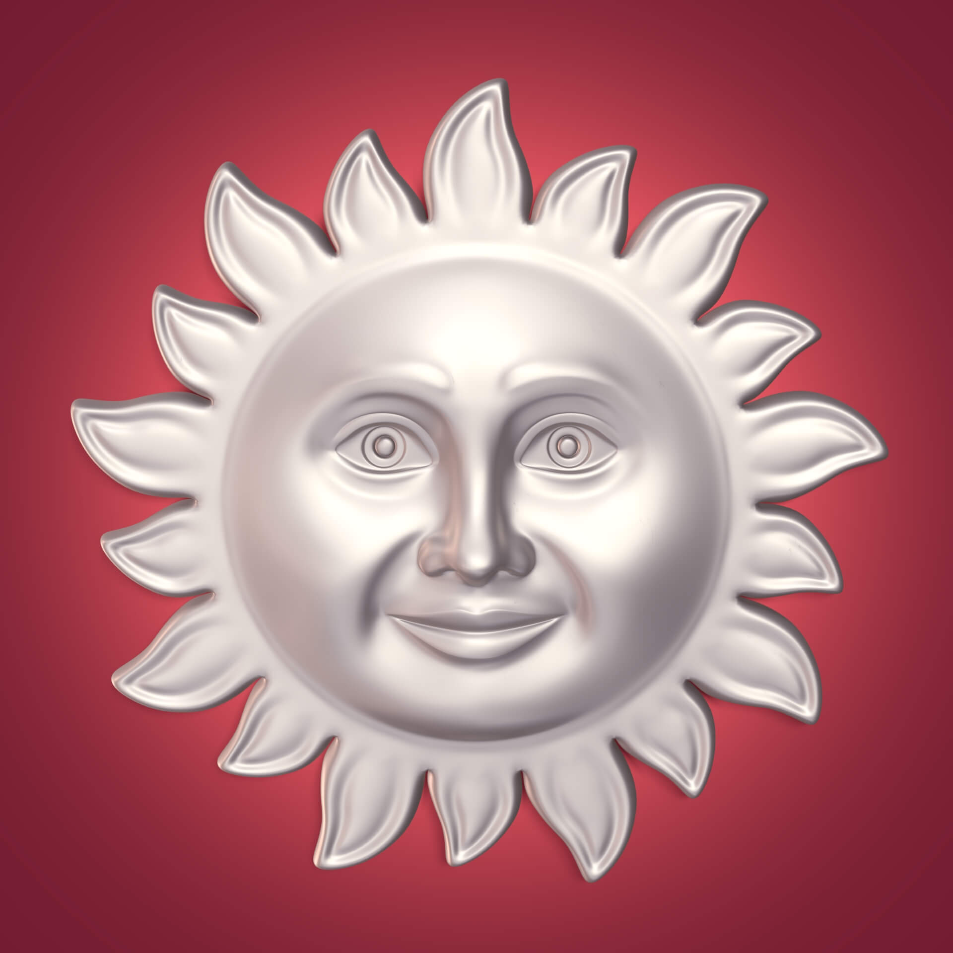 Smiling Sun face - 3D Model by Ocstard