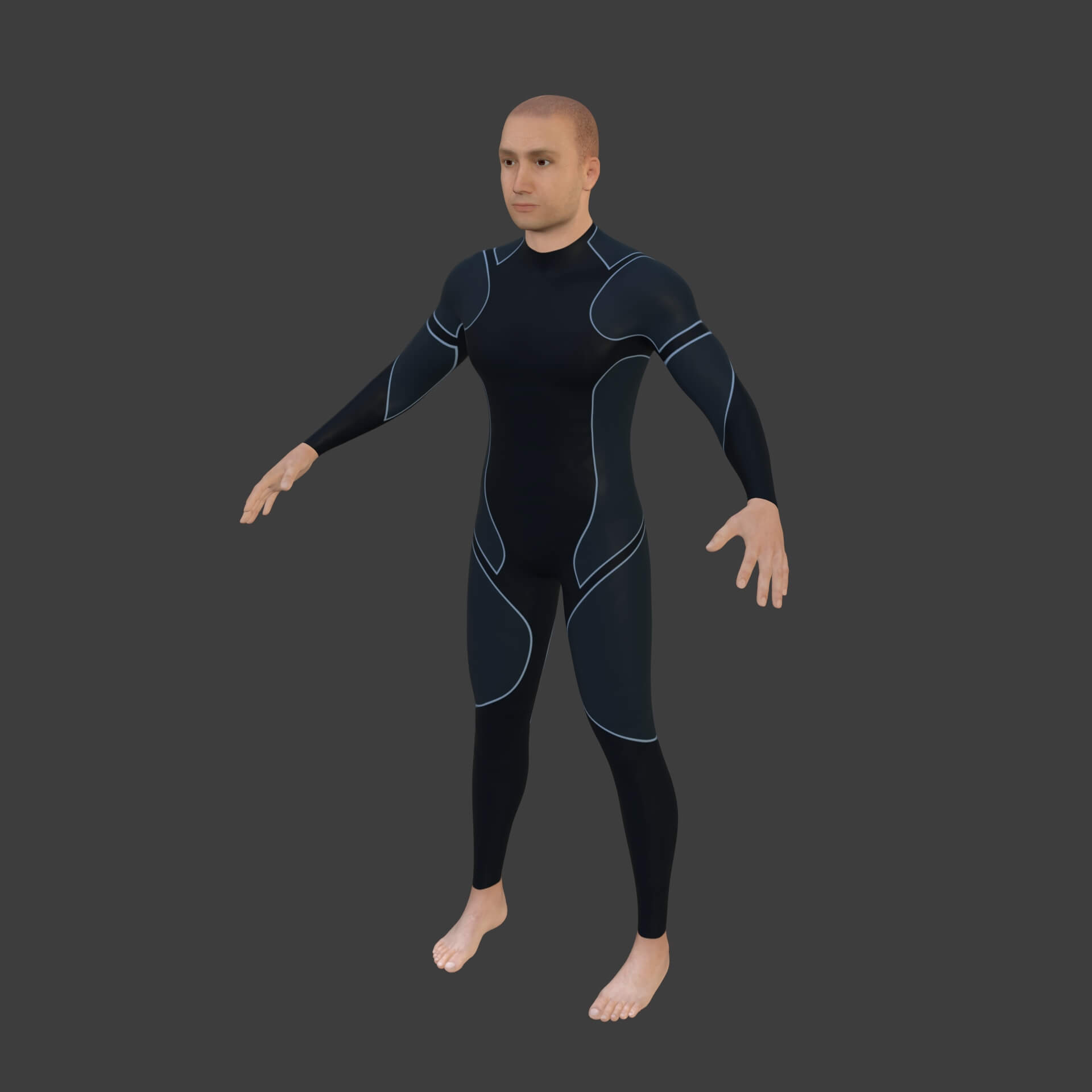 Rigged Surfer - 3D Model by Ocstard