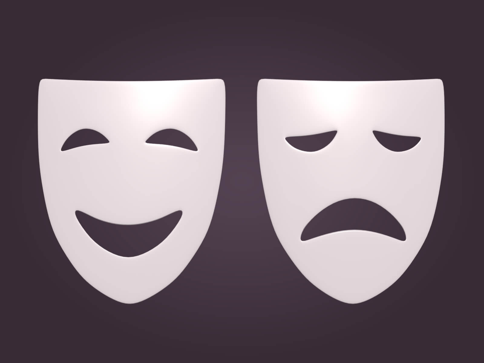 Theater Mask Happy Sad Face - 3D Model by Ocstard