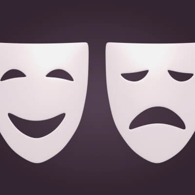Theater Mask Happy Sad Face - 3D Model by Ocstard
