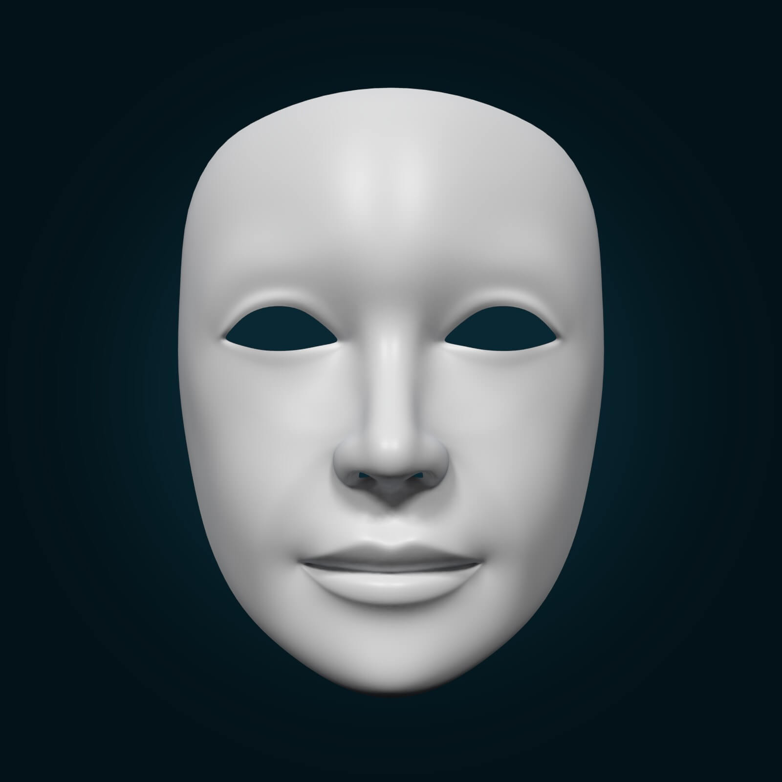 Theater Mask With Neutral Expressions V2 - 3D Model by Ocstard