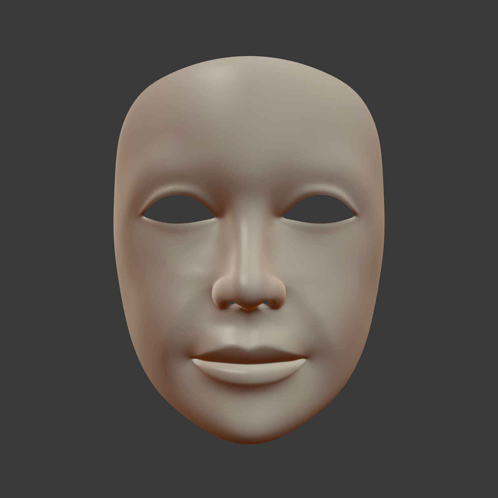 Theater Mask With Neutral Expressions V2 - 3D Model by Ocstard