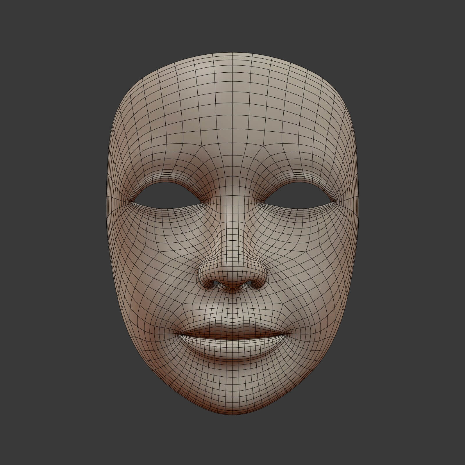 Theater Mask With Neutral Expressions V2 - 3D Model by Ocstard
