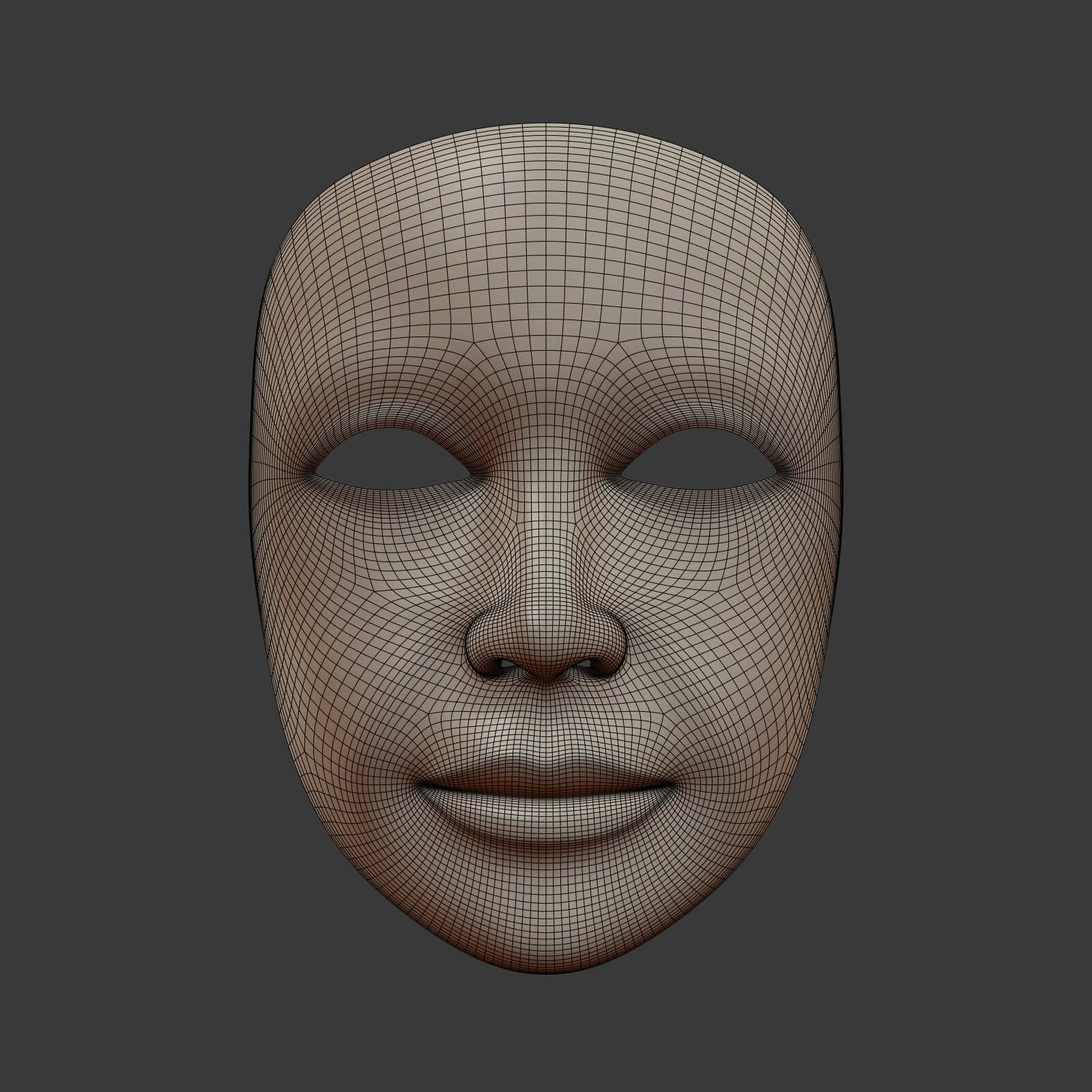 Theater Mask With Neutral Expressions V2 - 3D Model by Ocstard