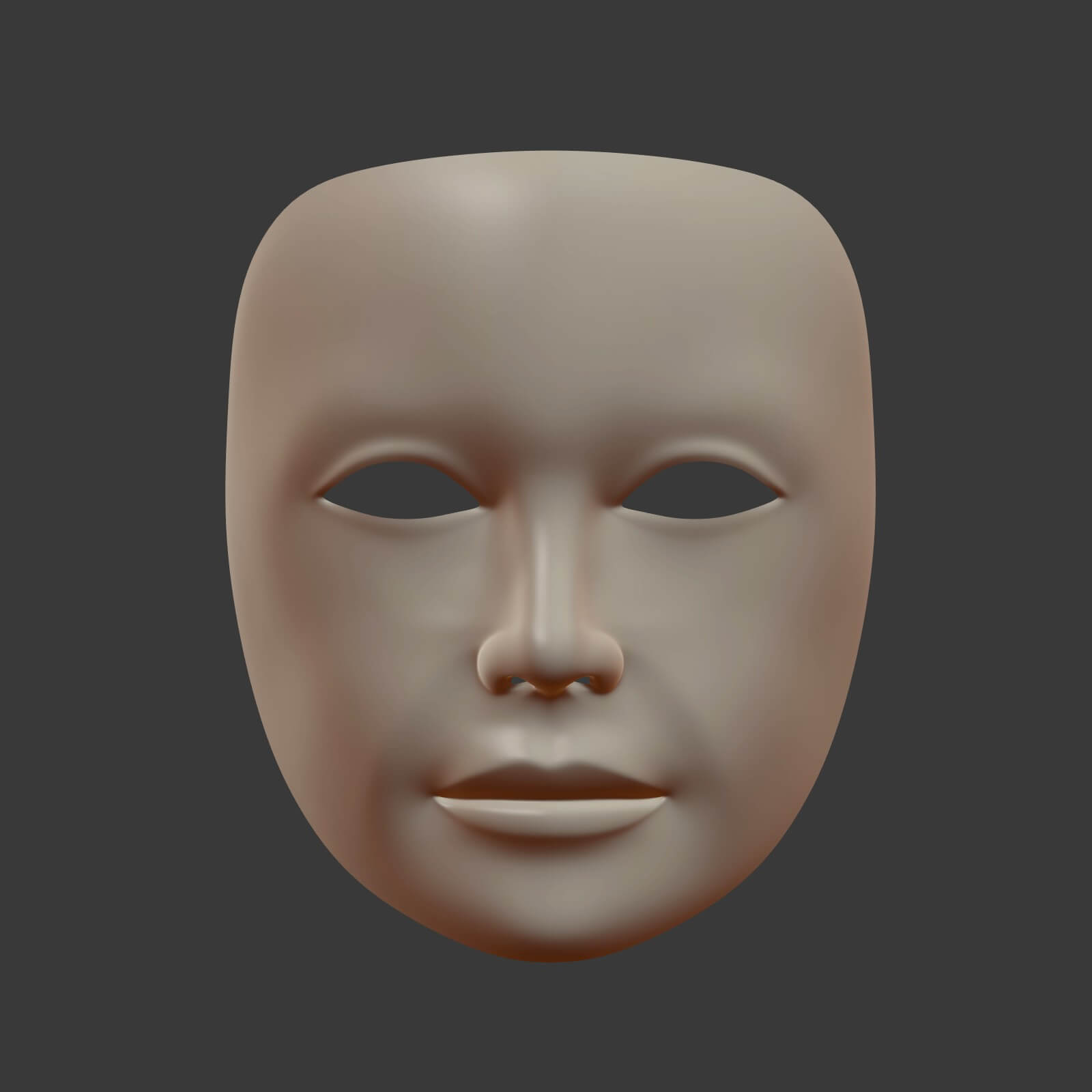 Theater Mask With Neutral Expressions V2 - 3D Model by Ocstard