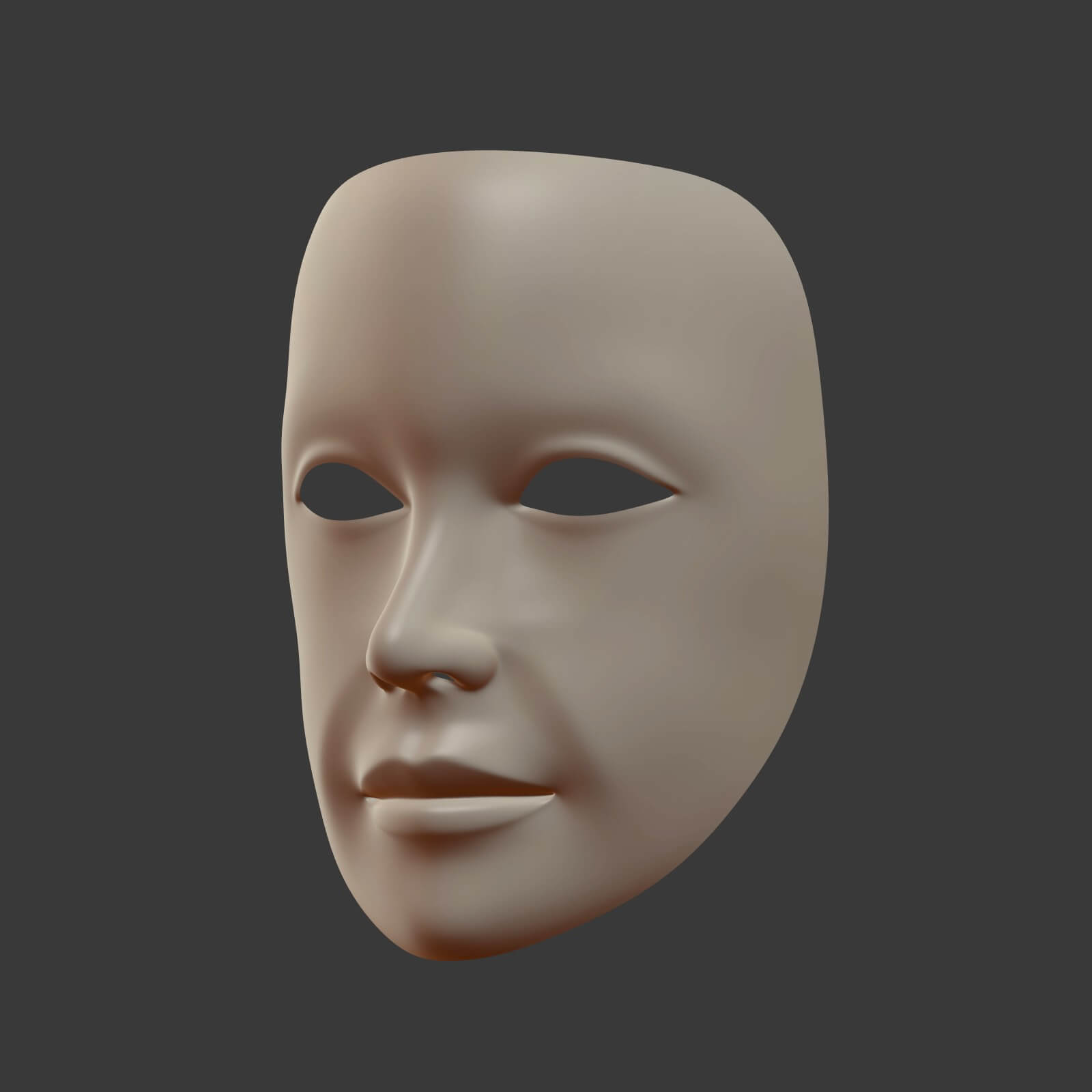 Theater Mask With Neutral Expressions V2 - 3D Model by Ocstard