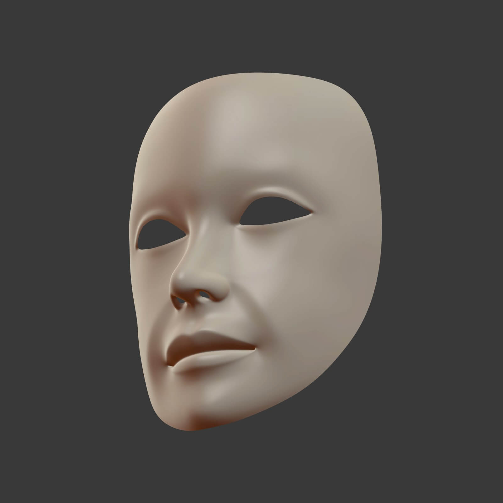 Theater Mask With Neutral Expressions V2 - 3D Model by Ocstard