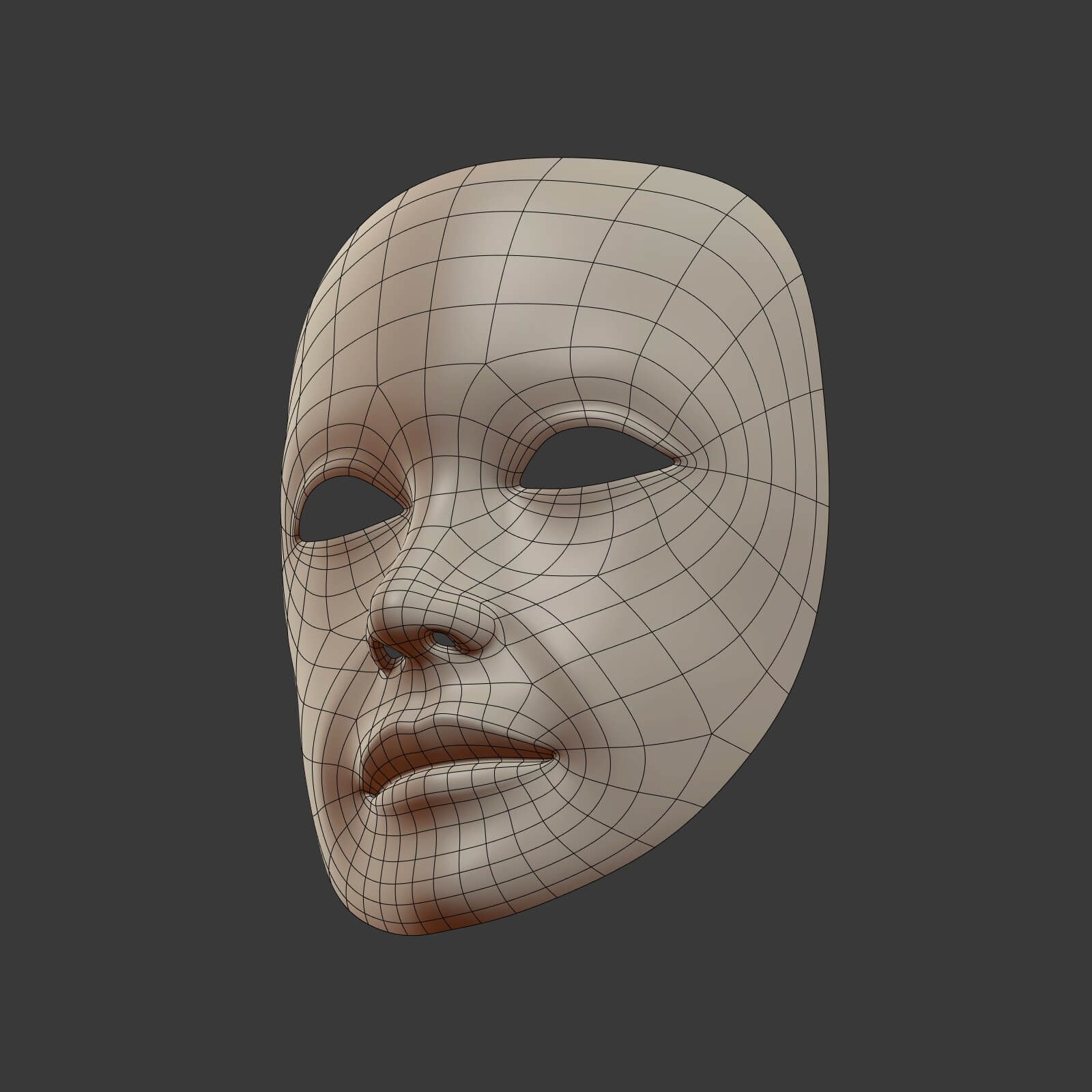 Theater Mask With Neutral Expressions V2 - 3D Model by Ocstard