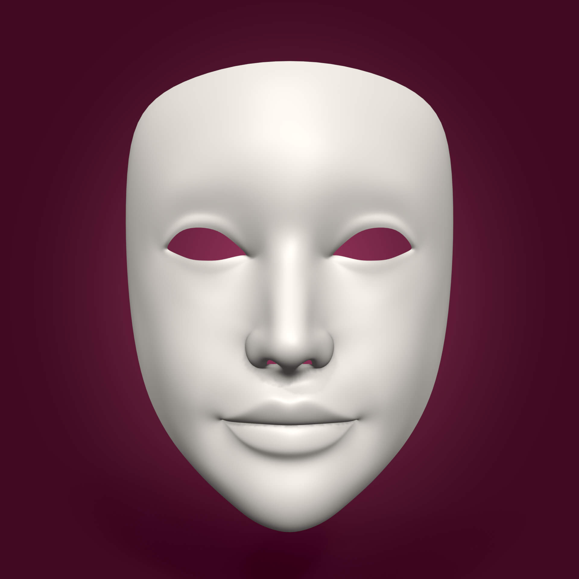 Theater Mask With Neutral Expressions - 3D Model by Ocstard