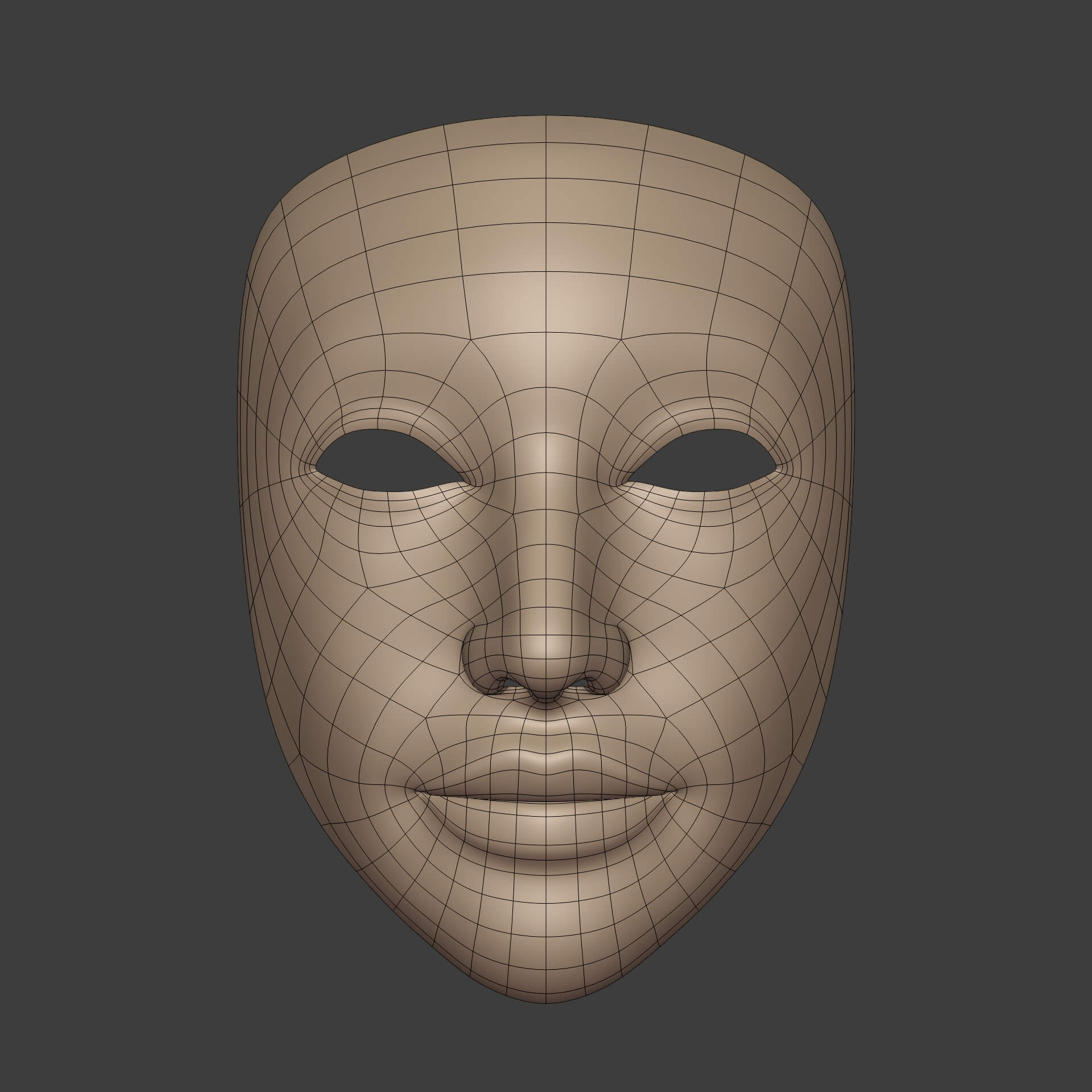 Theater Mask With Neutral Expressions - 3D Model by Ocstard