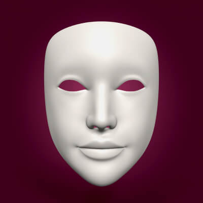 Theater Mask With Neutral Expressions V3 - 3D Model by Ocstard