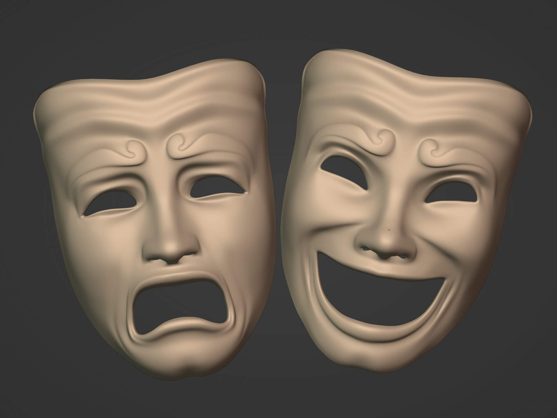 Theater Masks - 3D Model by Ocstard