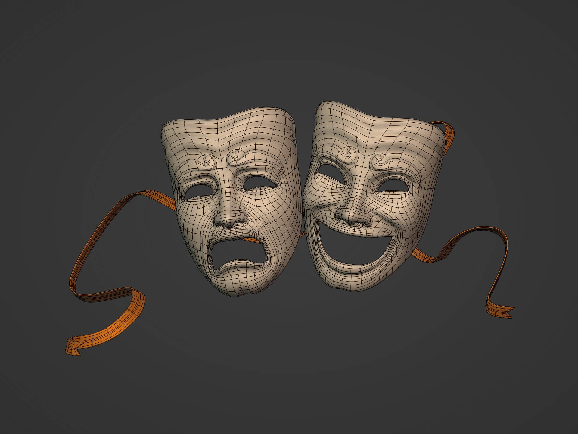 Musical Theatre Masks Theater Mask 3d Model