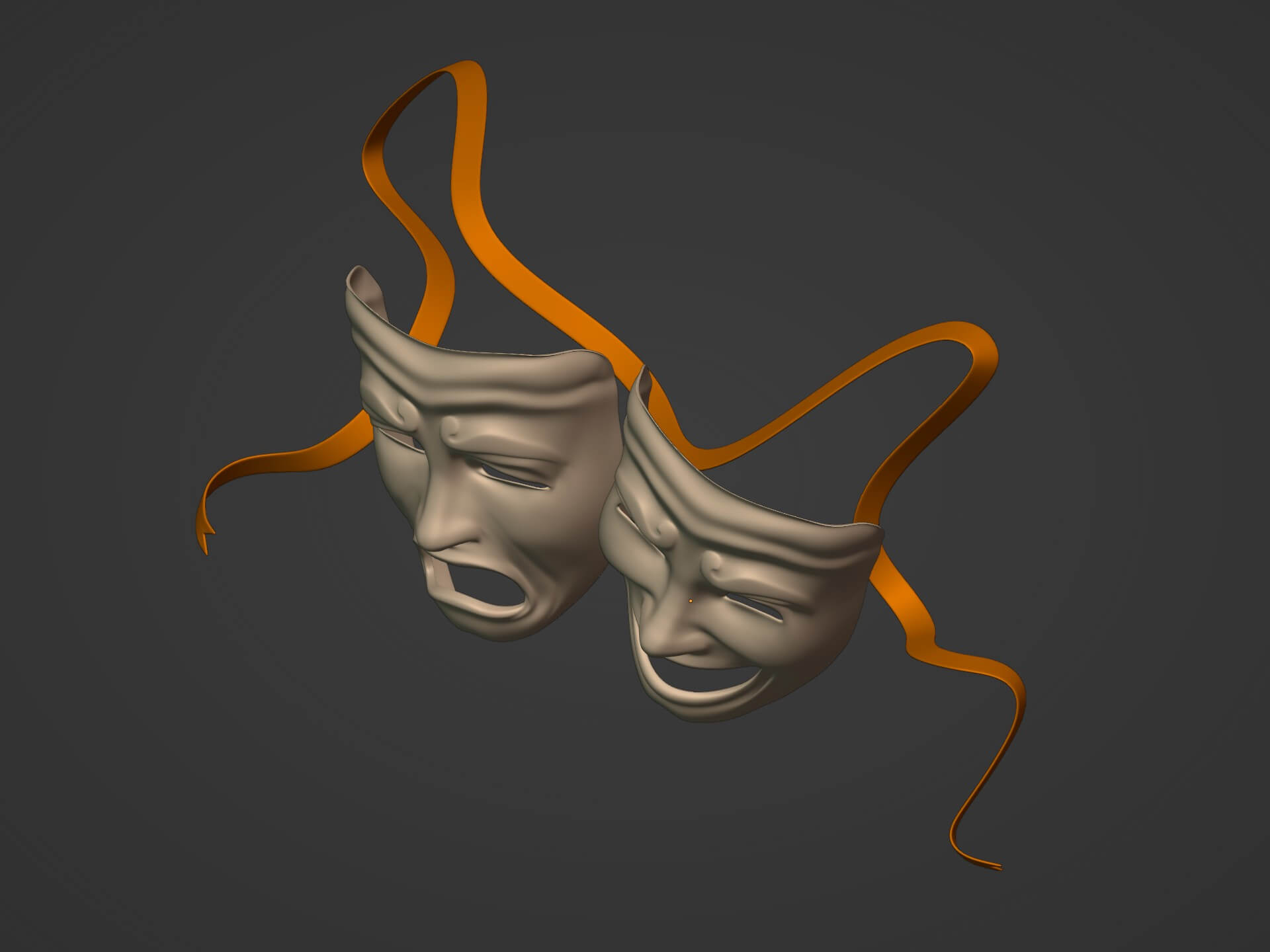 Theater Masks - 3D Model by Ocstard