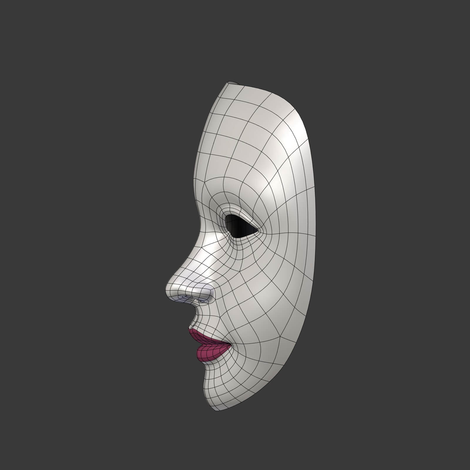 Theater Woman Mask With Neutral Face Expressions - 3D Model by Ocstard