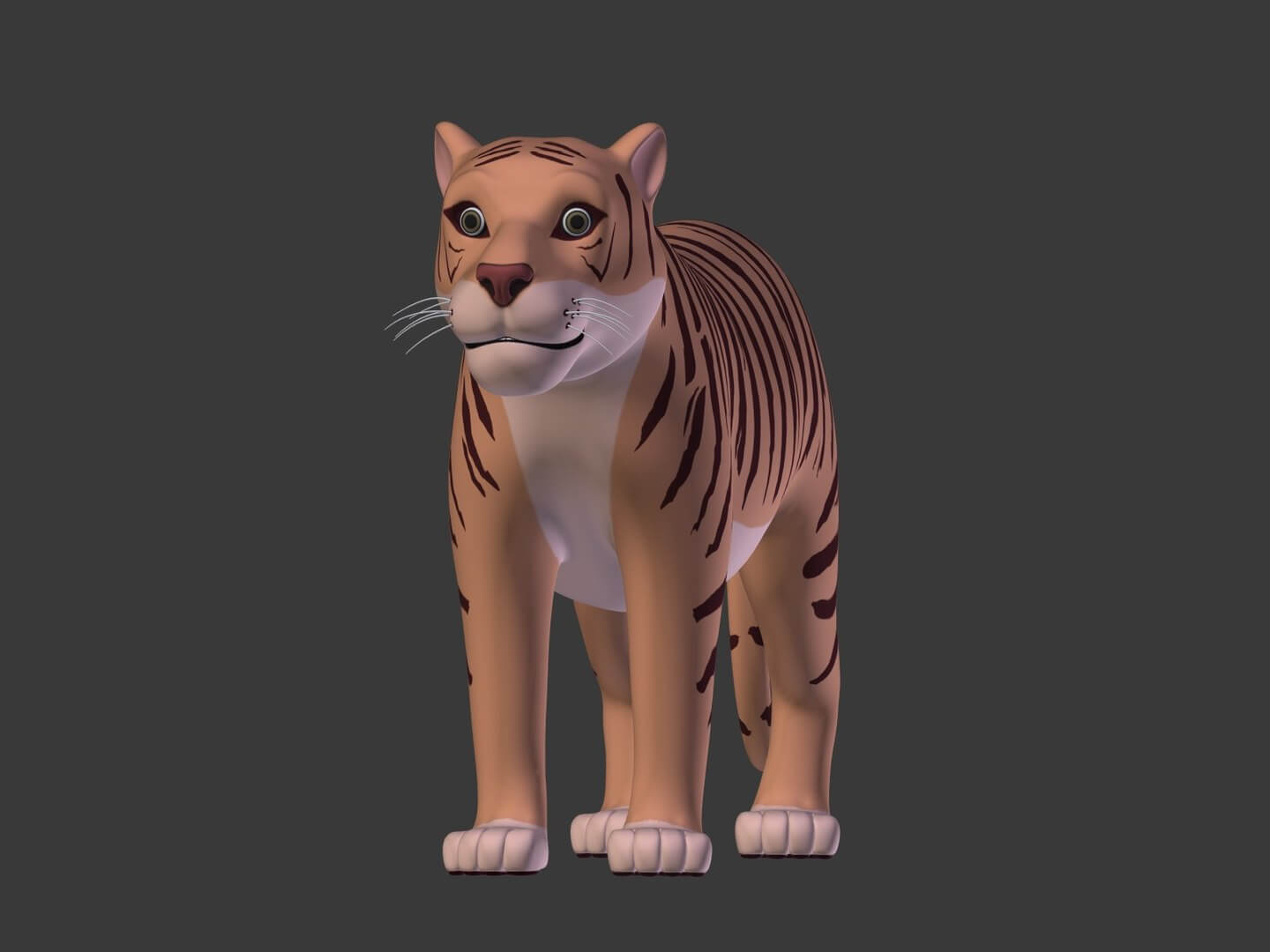 Cartoon Tiger - 3D Model by Ocstard
