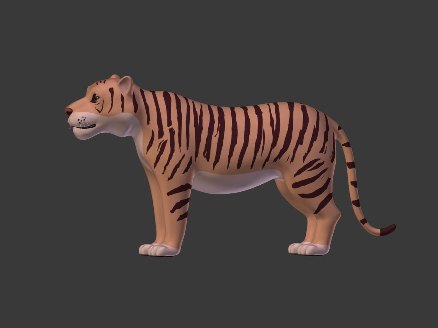 Cartoon Tiger - 3D Model by Ocstard
