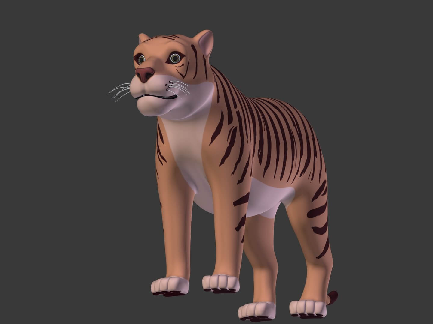 Cartoon Tiger - 3D Model by Ocstard