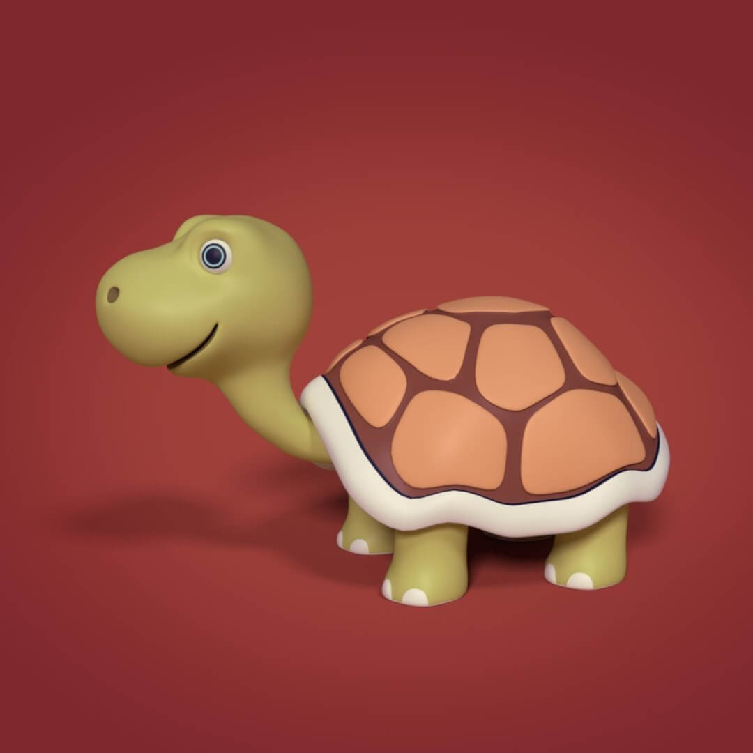 Cartoon Turtle - 3D Model by Ocstard