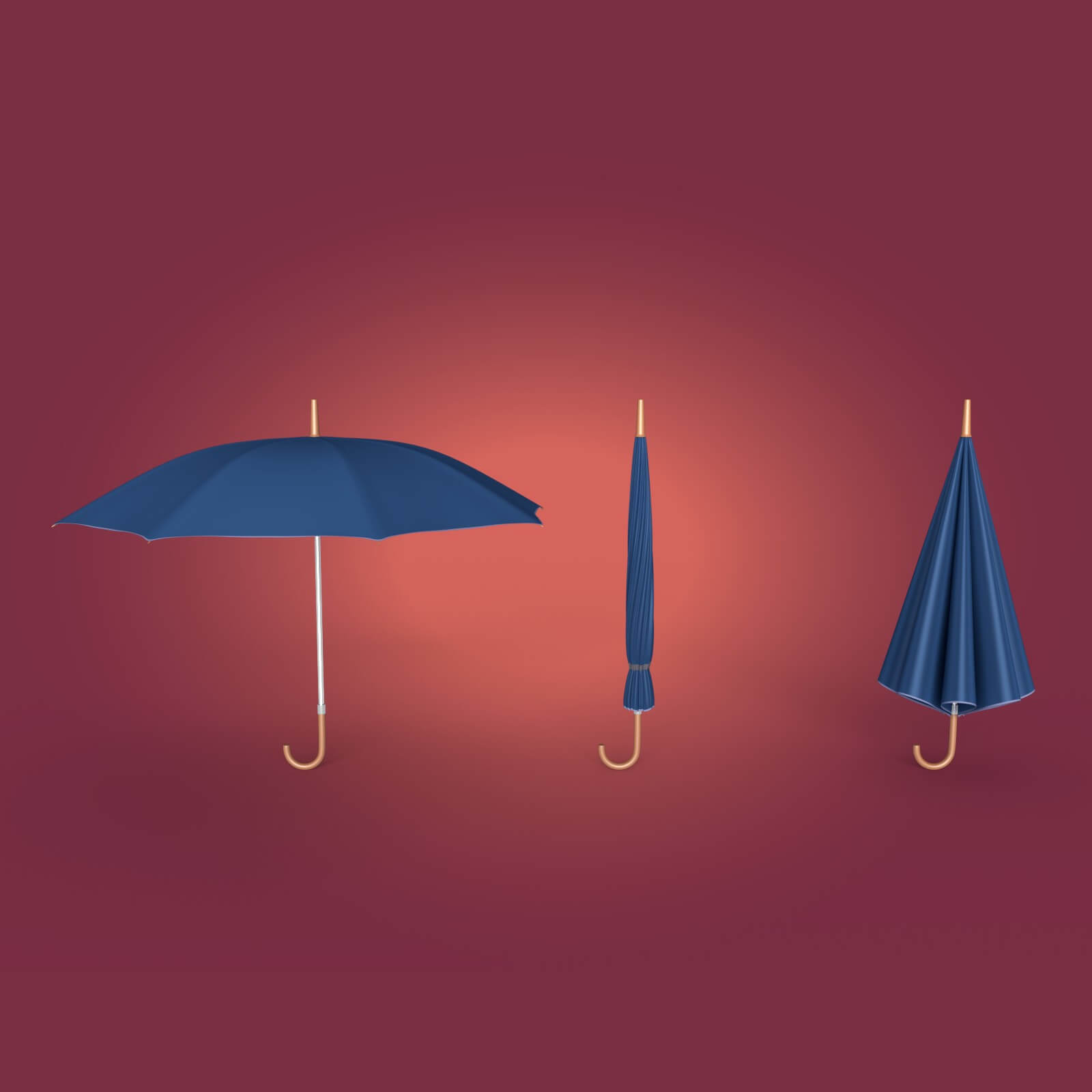 Umbrella - LowPoly 3D Model by Ocstard