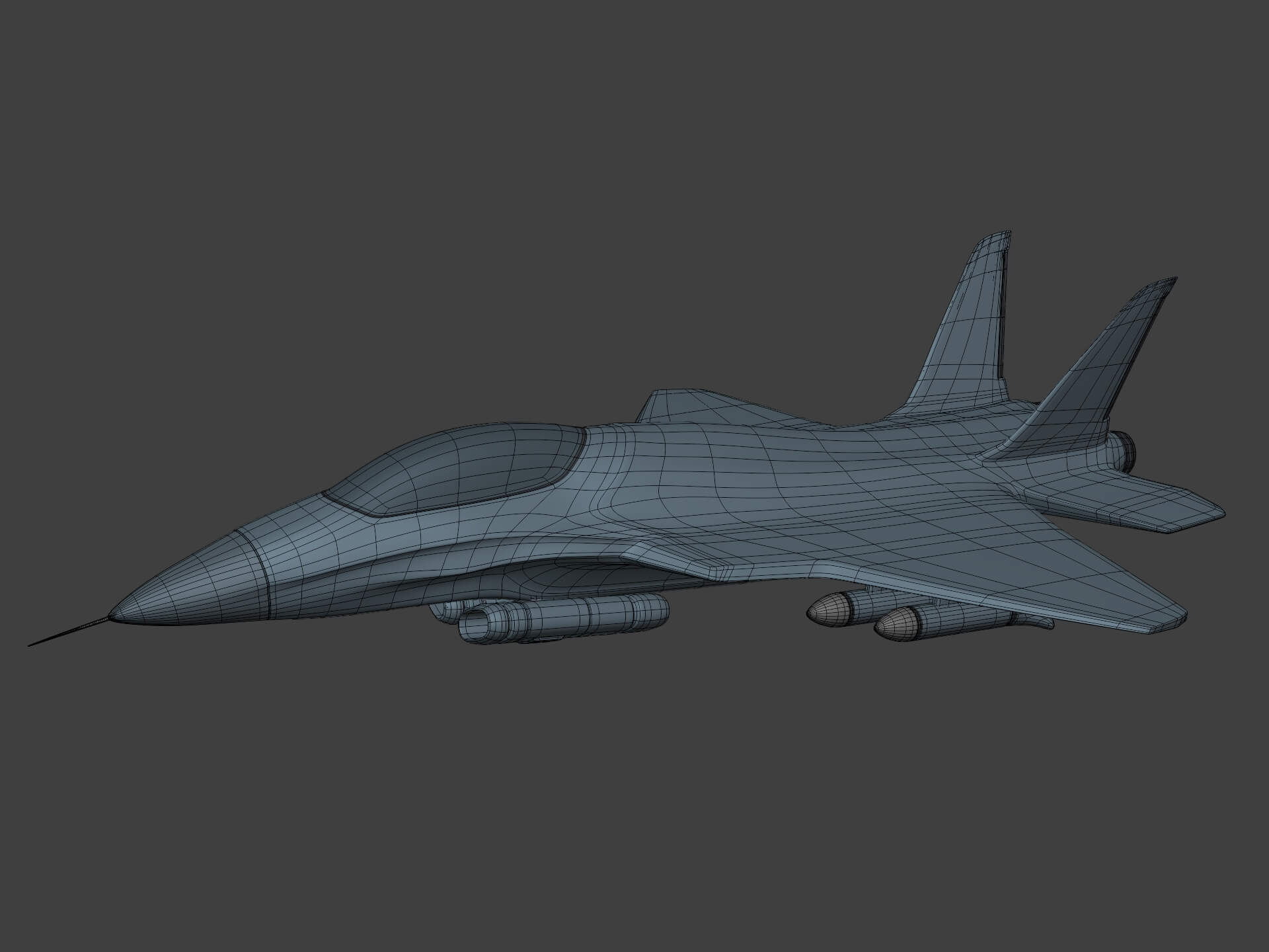 Cartoon Fighter Jet - 3D Model by Ocstard