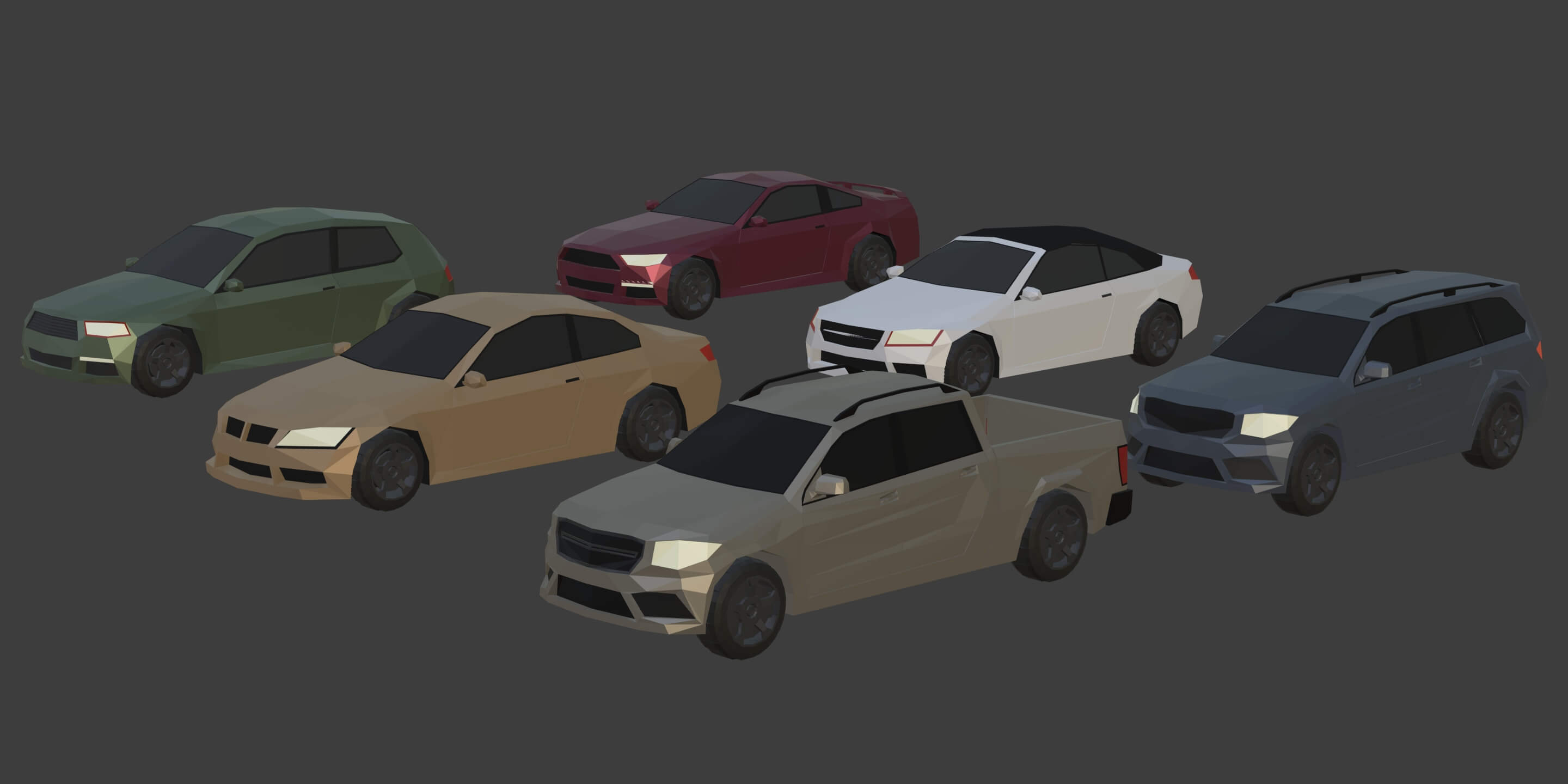 Lowpoly Vehicle Pack - 3D Model by Ocstard