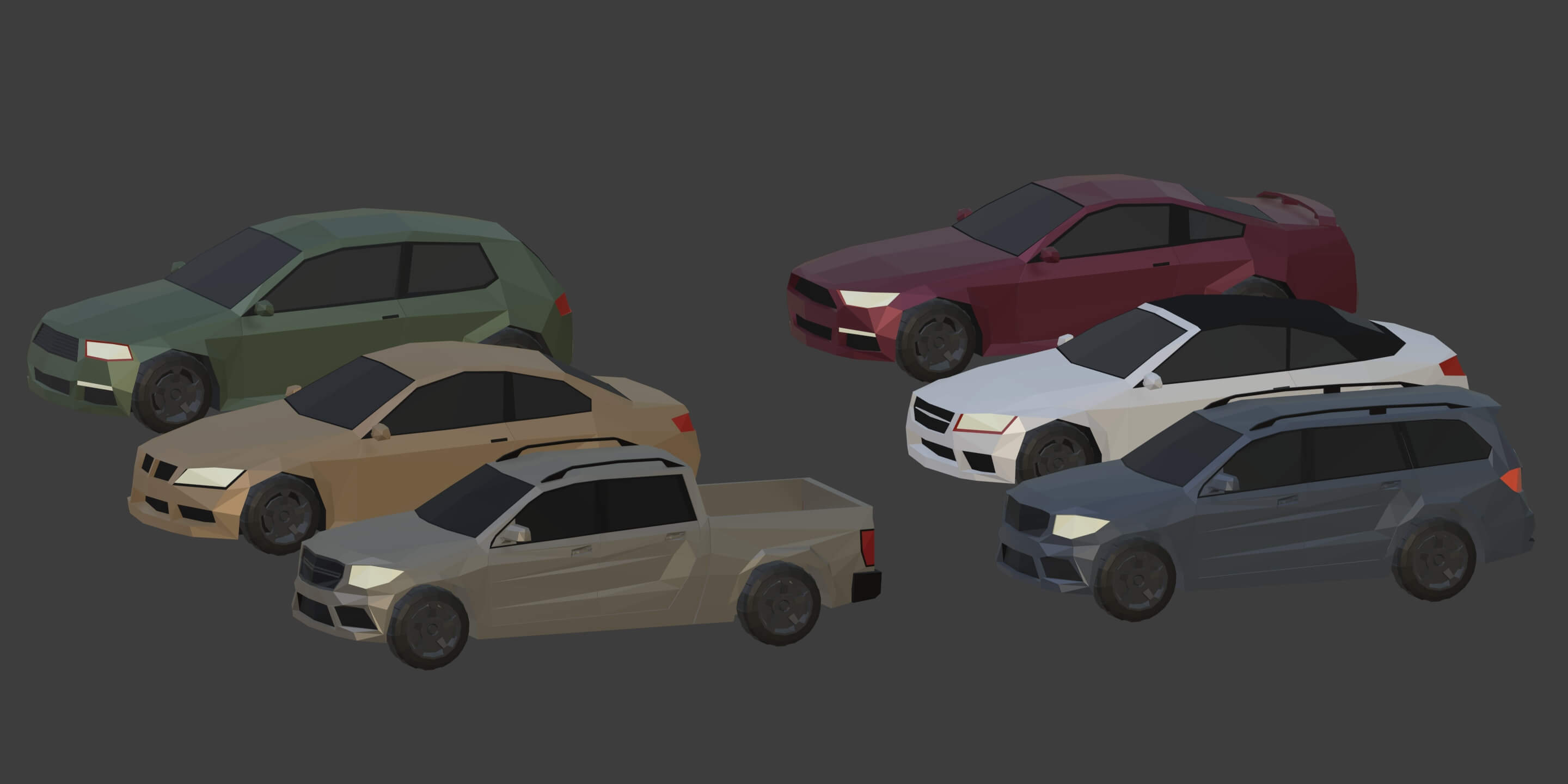 Lowpoly Vehicle Pack - 3D Model by Ocstard
