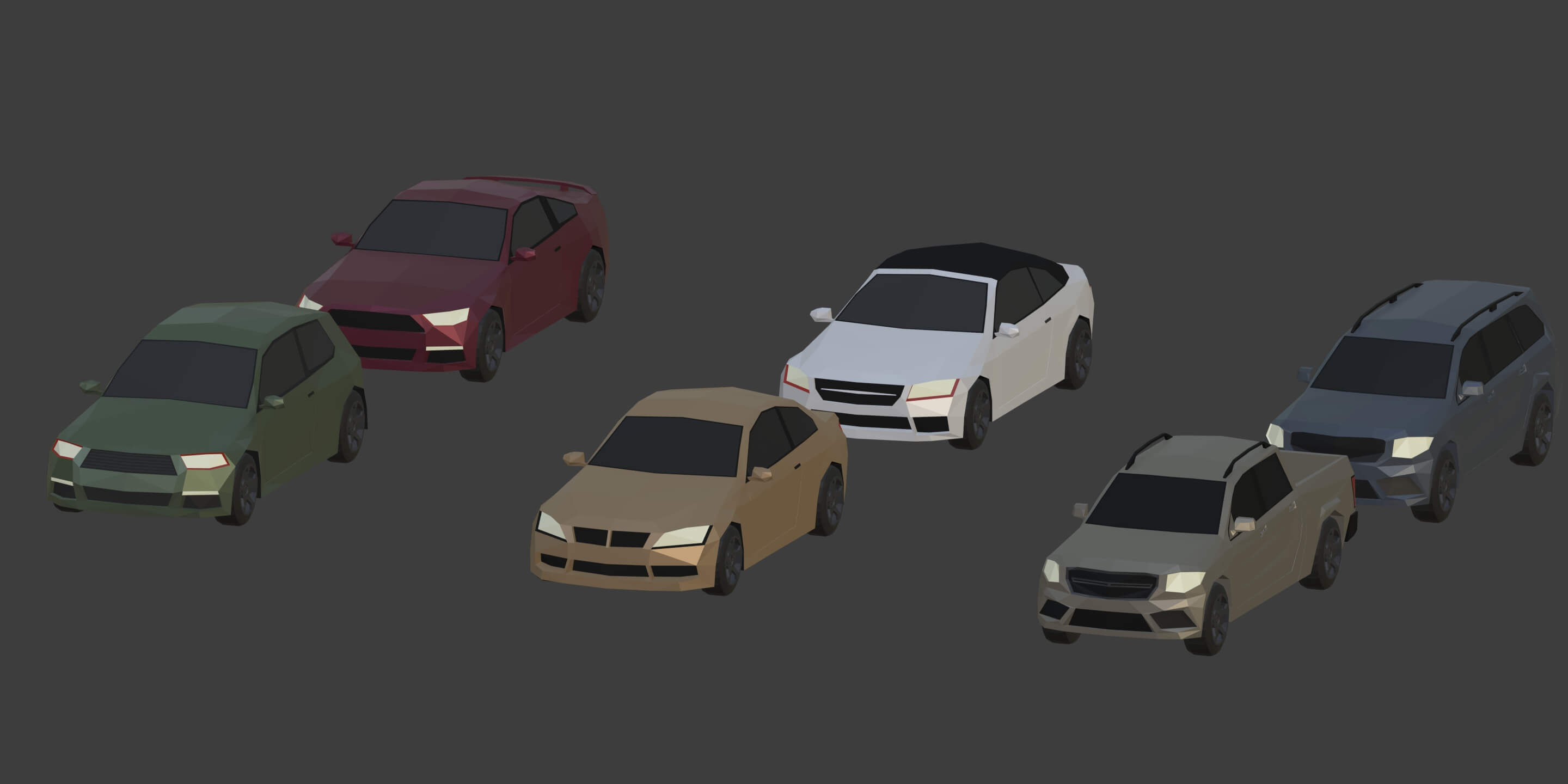 Lowpoly Vehicle Pack - 3D Model by Ocstard