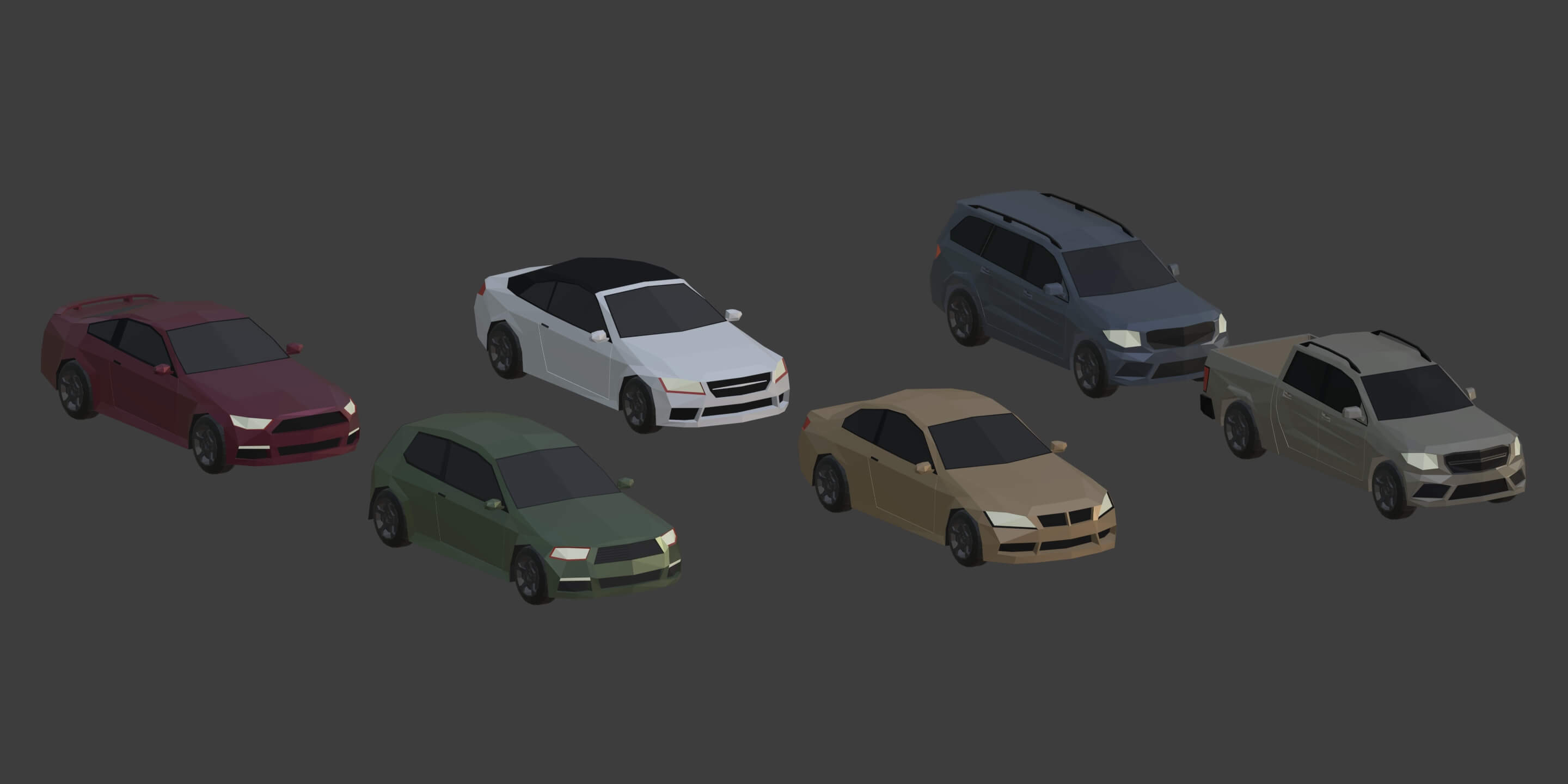 Lowpoly Vehicle Pack - 3D Model by Ocstard