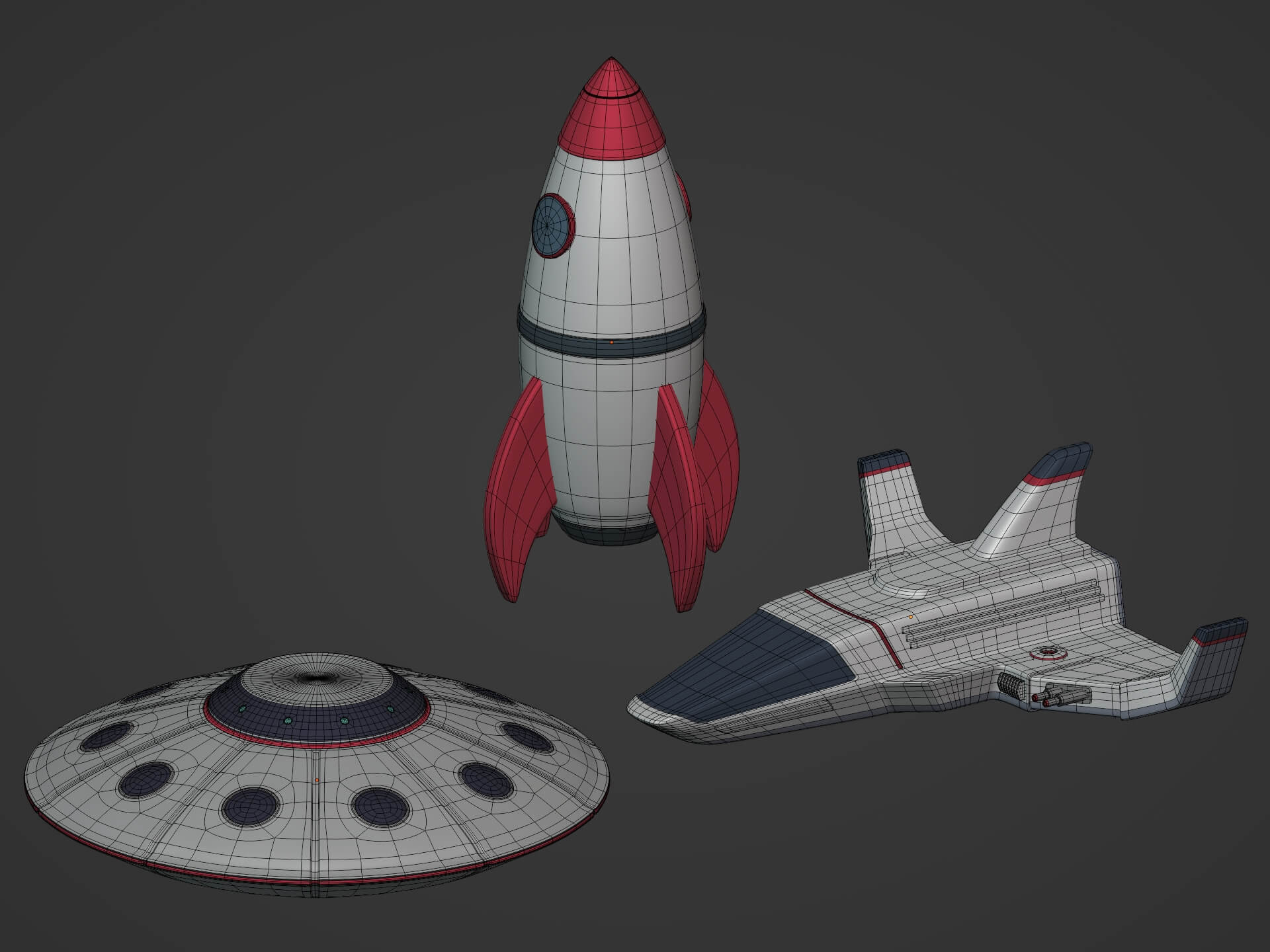 Space Ships Pack - 3D Model by Ocstard