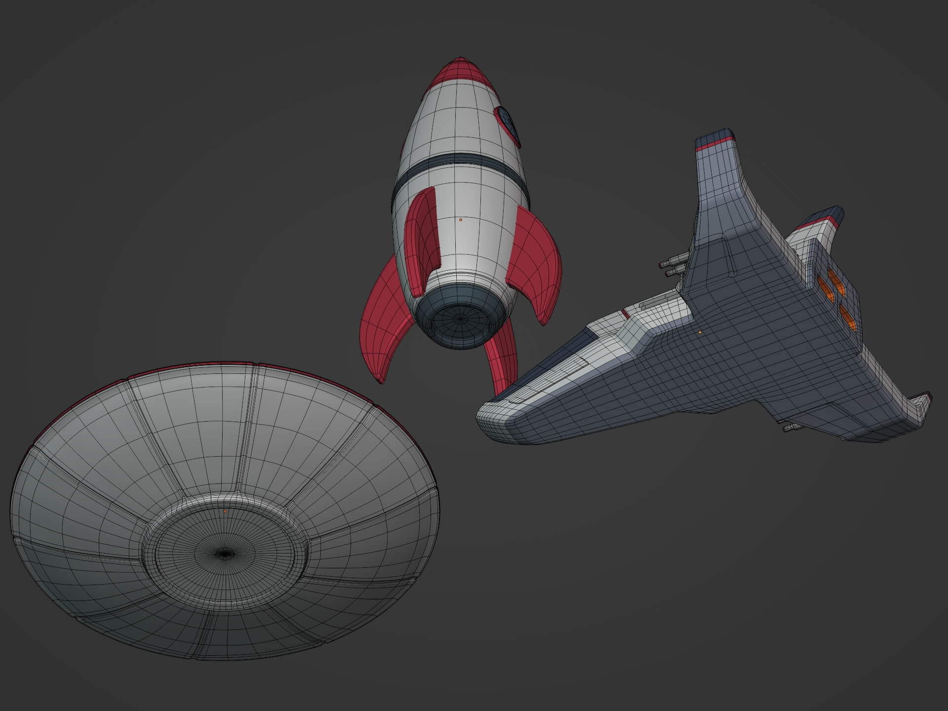 Space Ships Pack - 3D Model by Ocstard