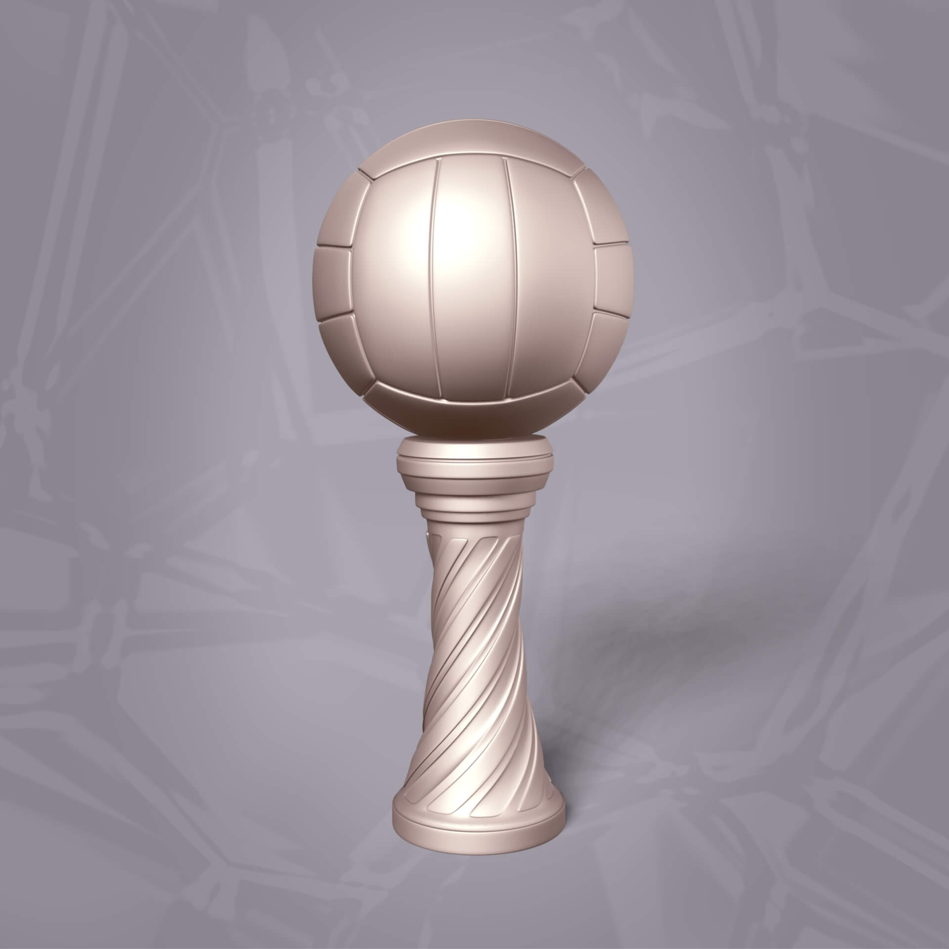 Volleyball Trophy -- Original Design -- Ready for 3D Printin by Ocstard