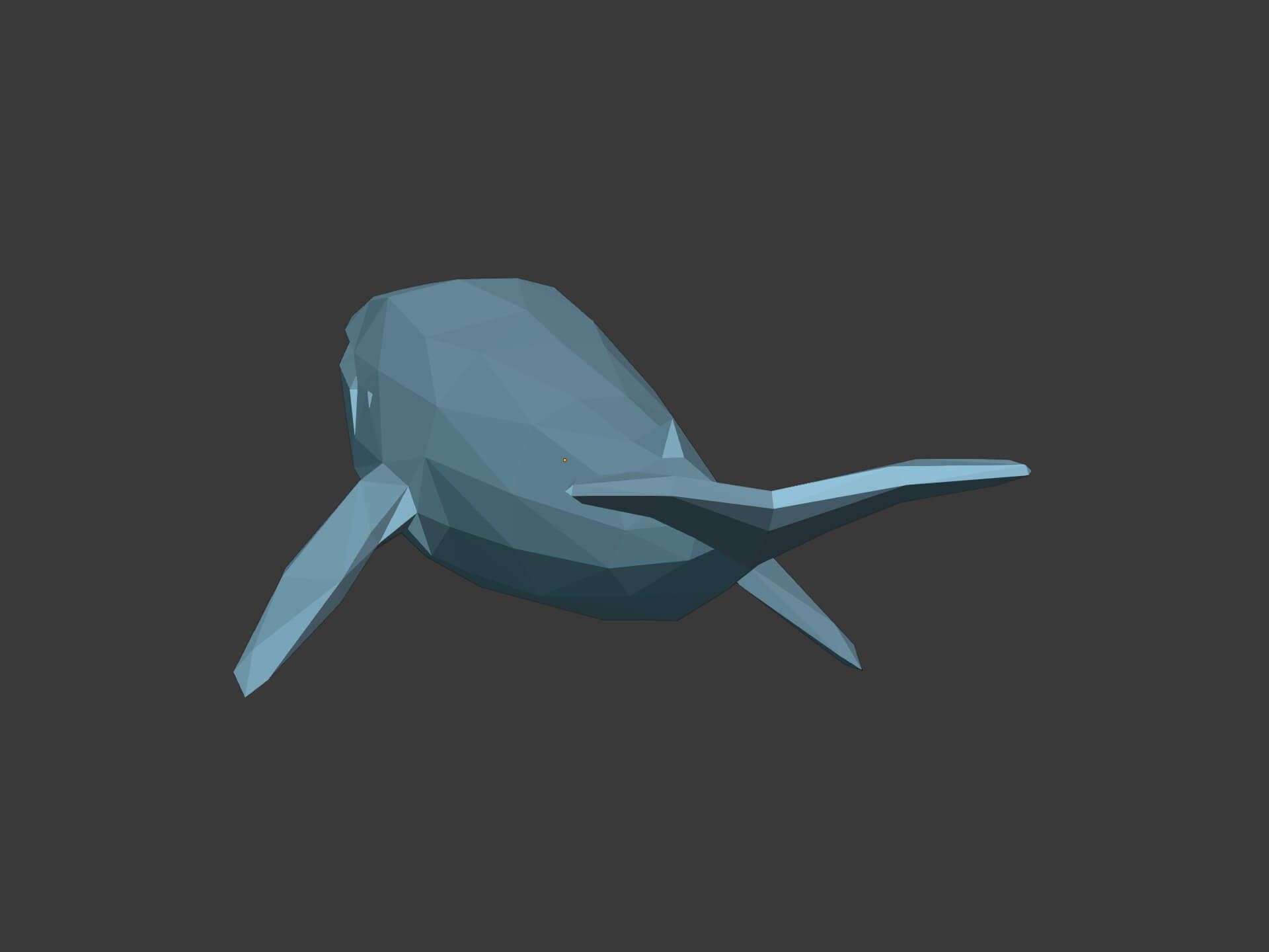 Cartoon Blue Whale - 3D Model by Ocstard