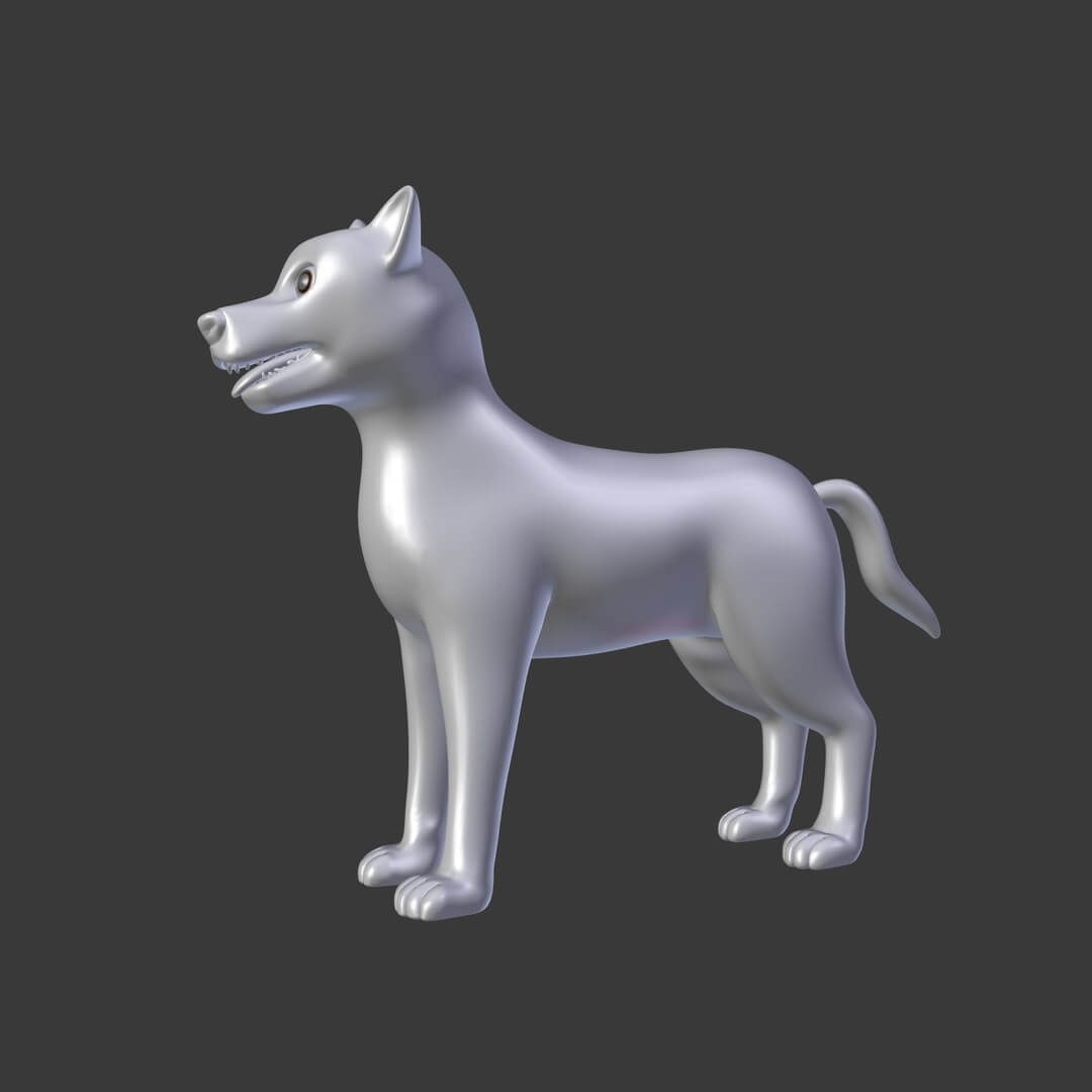 Cartoon Gray Wolf - 3D Model by Ocstard