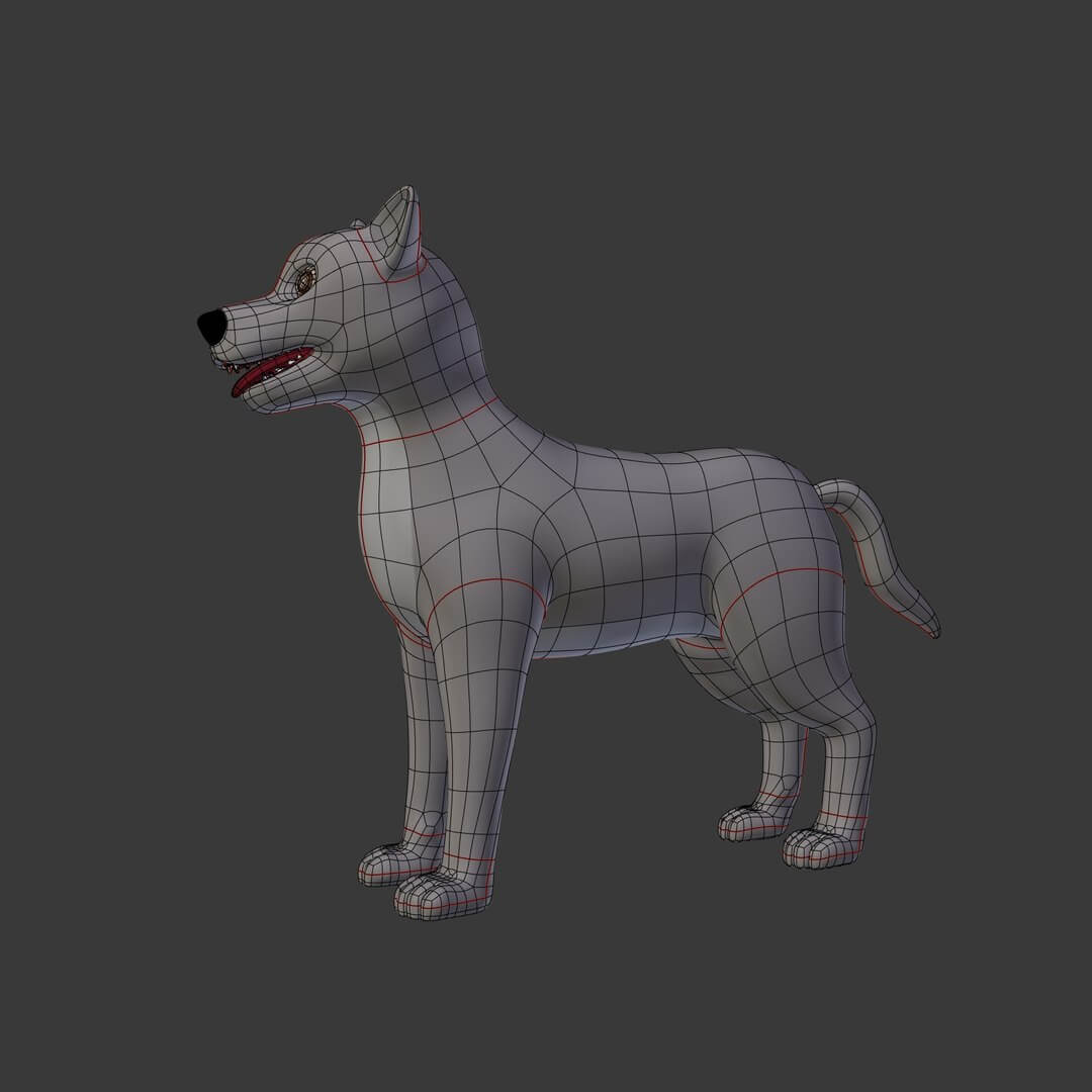 Cartoon Gray Wolf - 3D Model by Ocstard