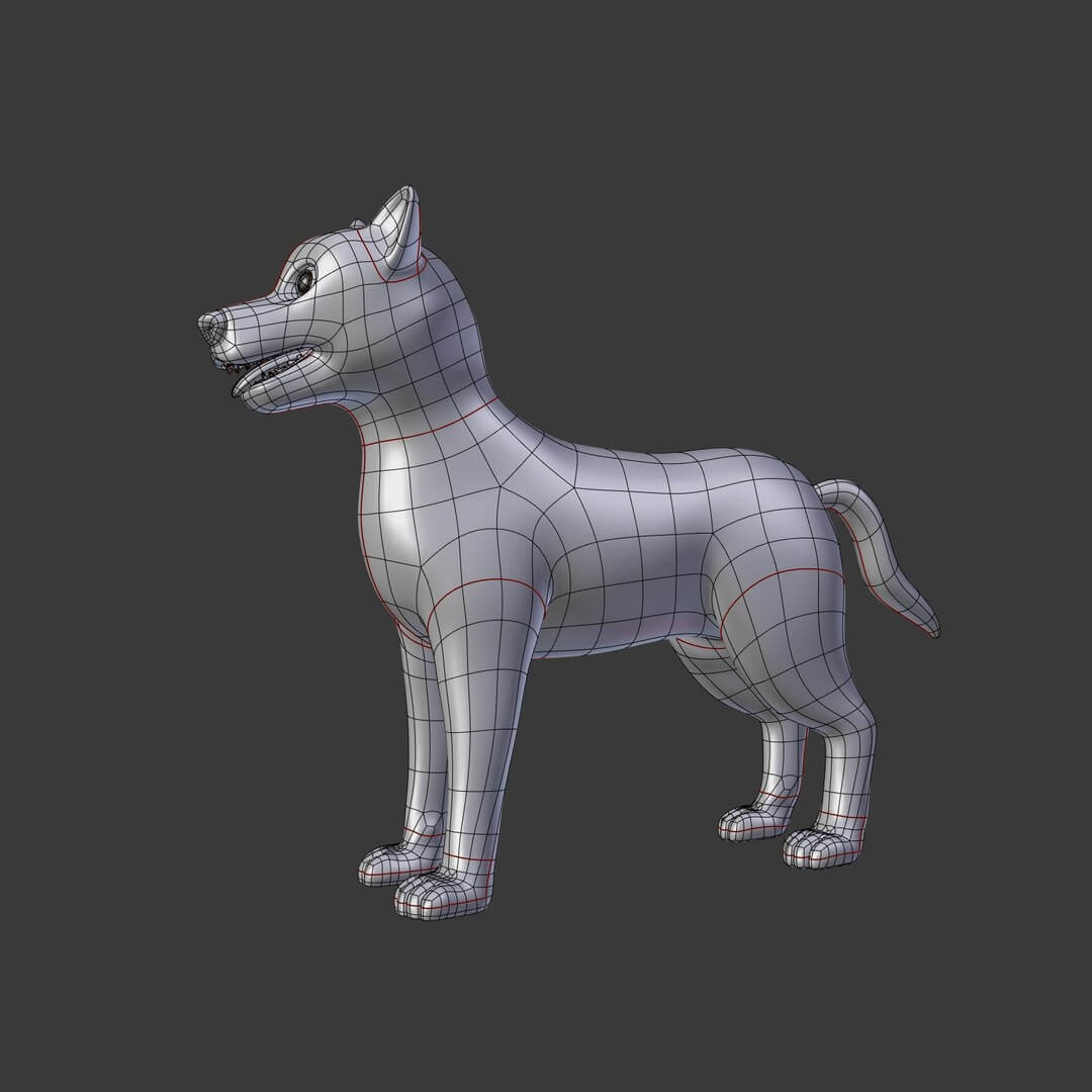 Cartoon Gray Wolf - 3D Model by Ocstard