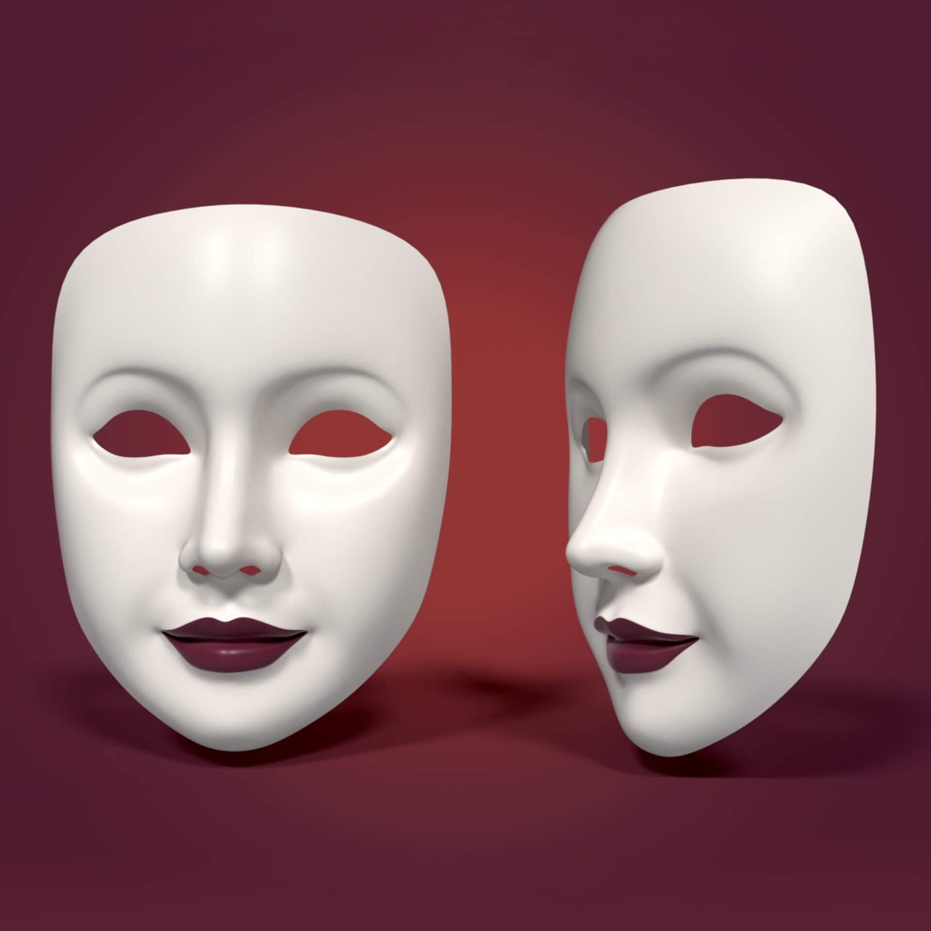 Generic Woman Mask - 3D Model by Ocstard