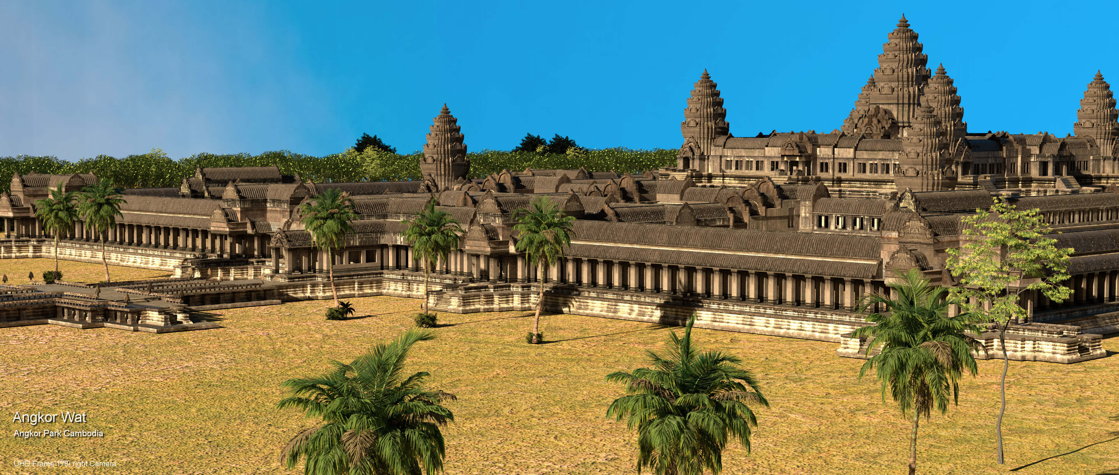 Angkor Wat 3D Render, Digital Art by ODs
