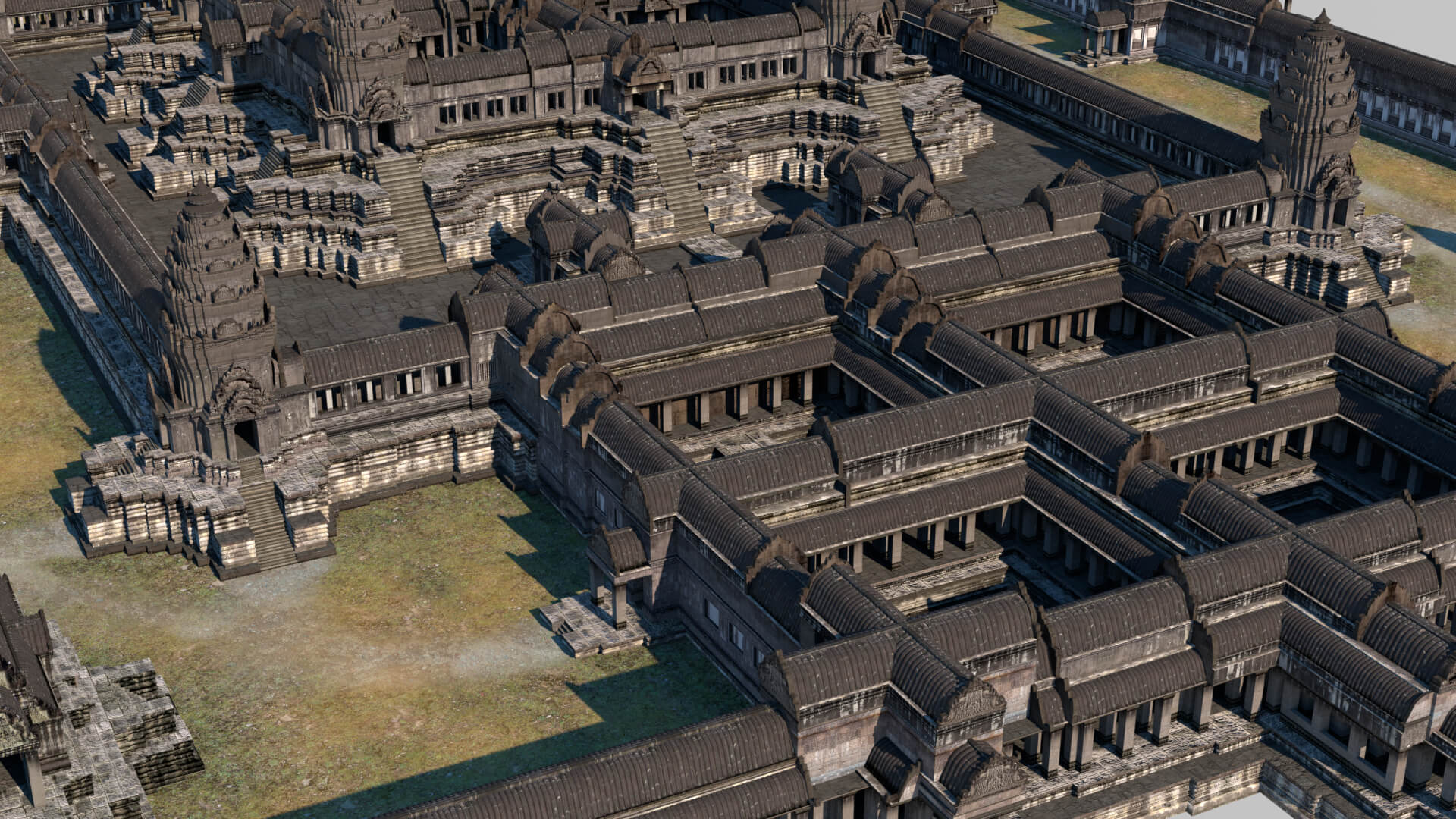 Angkor Wat 3D Render, Digital Art by ODs